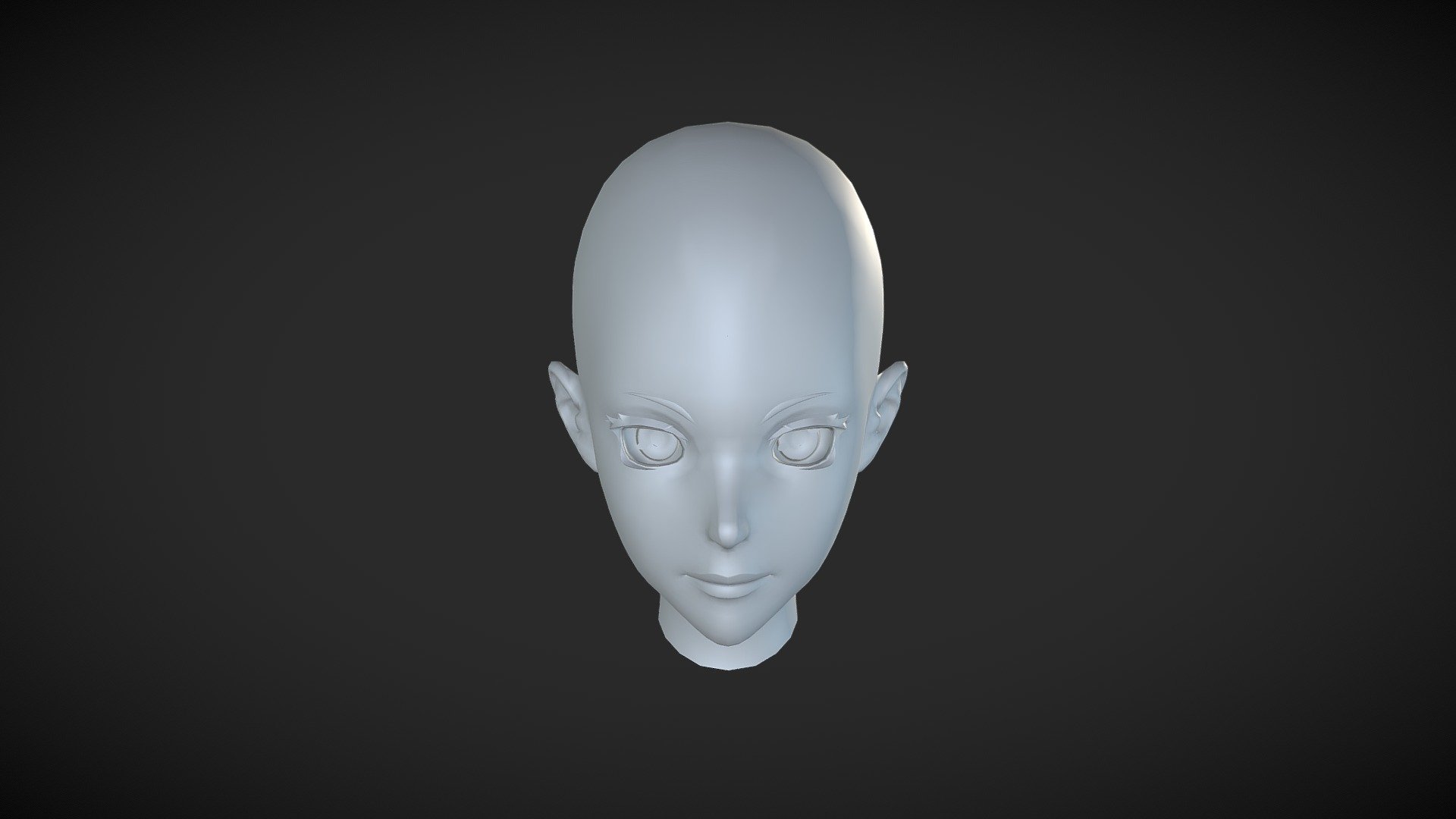 アニメ顔メッシュ /Anime face mesh - 3D model by Mizuno (@mizuno_cg) [9d78525 ...