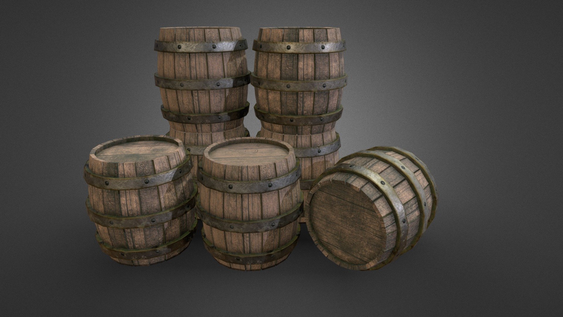 Wooden Barrel - Download Free 3D model by Nelesh_surve [9d79433 ...