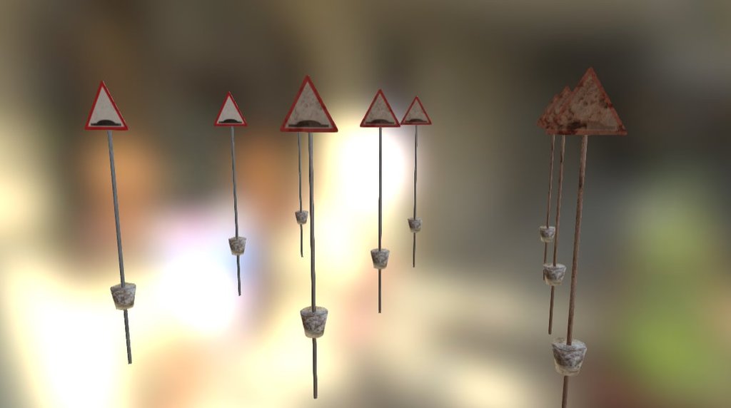 Warning Sign Scene - 3D model by impactit [9d8180c] - Sketchfab