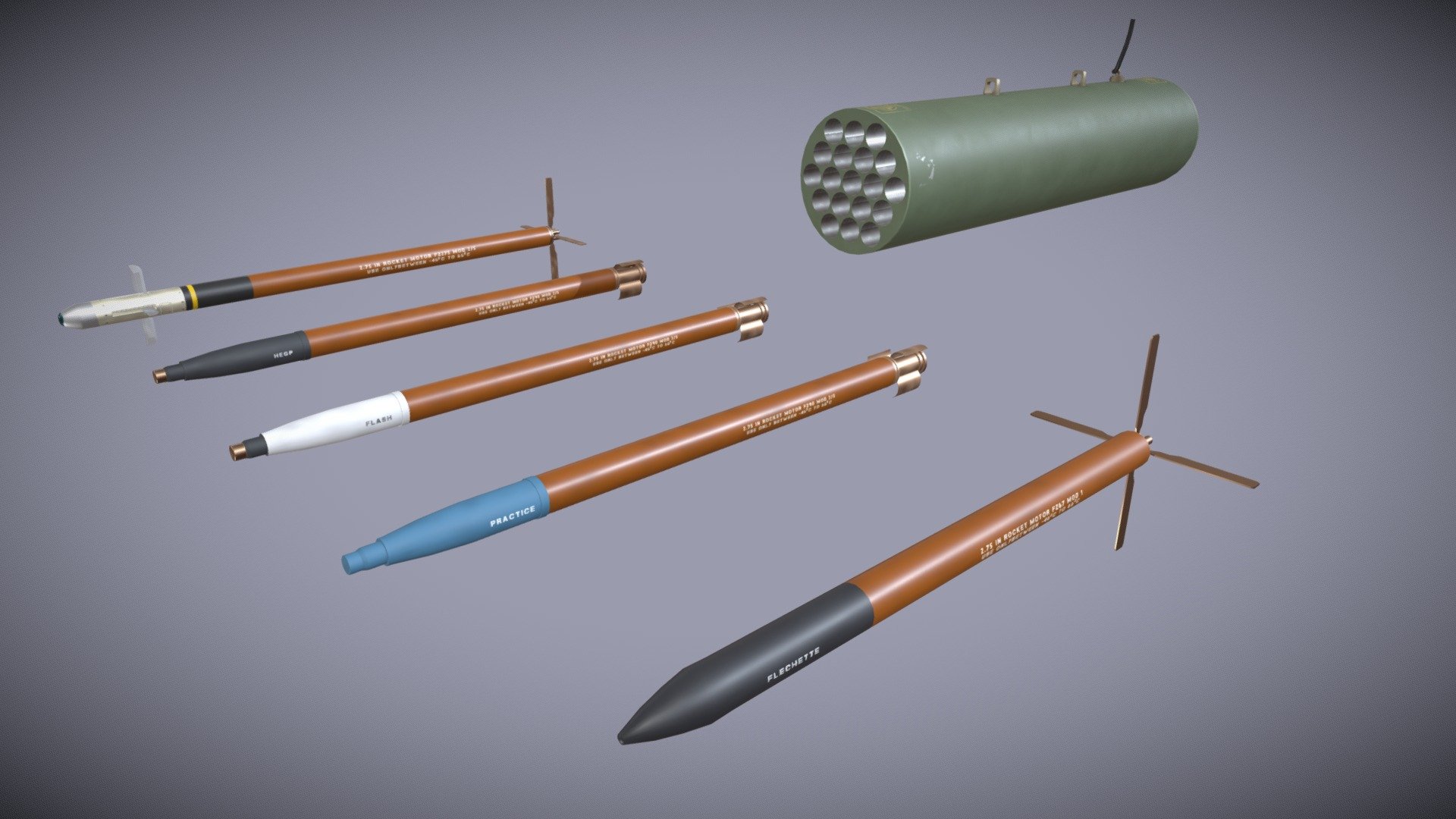 Rocket Launcher FZ207 With Missiles - Buy Royalty Free 3D model by ...