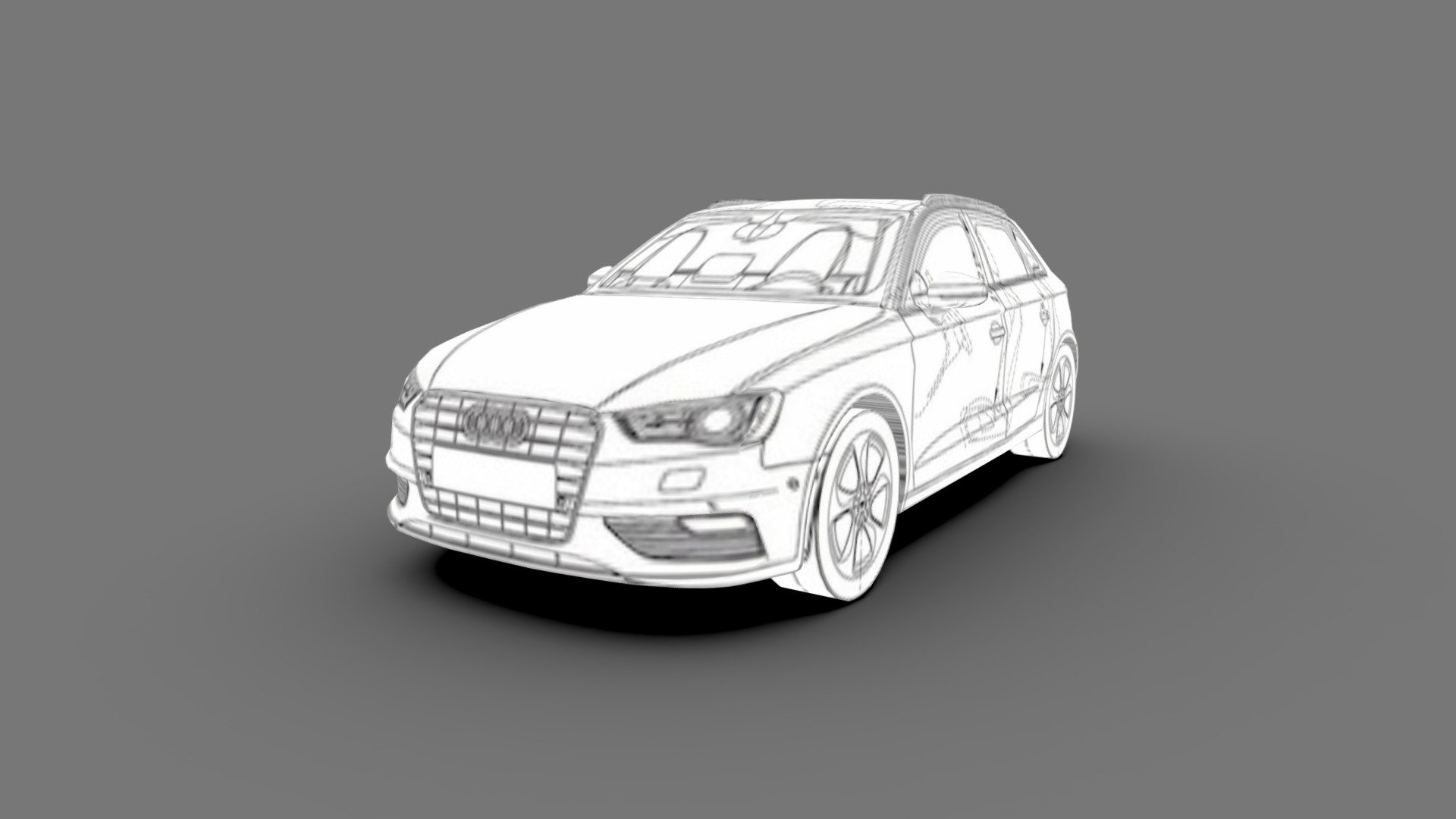 Audi A3 Sportback 3d blueprint - Buy Royalty Free 3D model by Jose ...