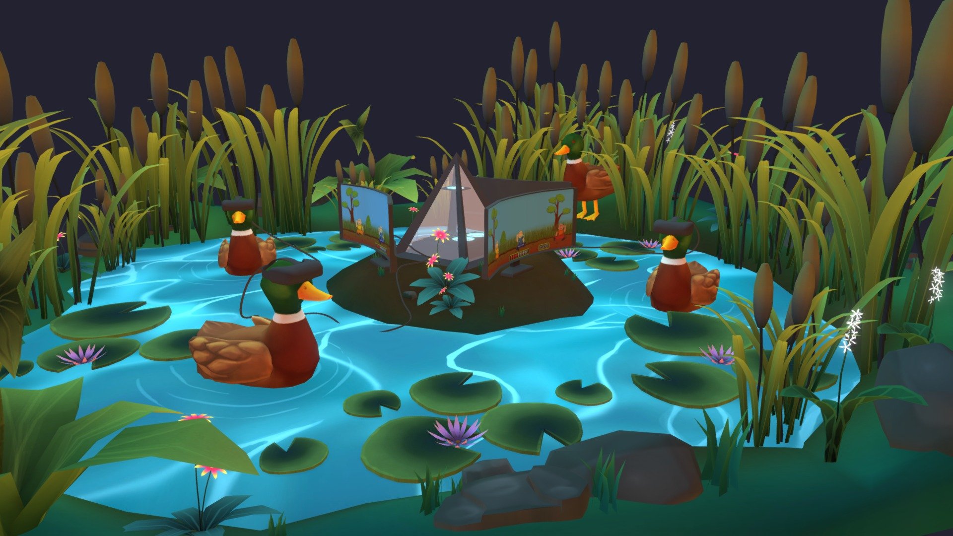 Cyber Ducks 🦆 - 3D model by Marina Vildanova (@kittenpuff) [9d902e0 ...