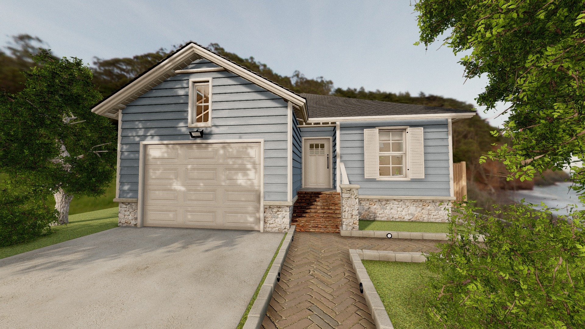 Modular Classic Style American House 5 - Buy Royalty Free 3D model by ...