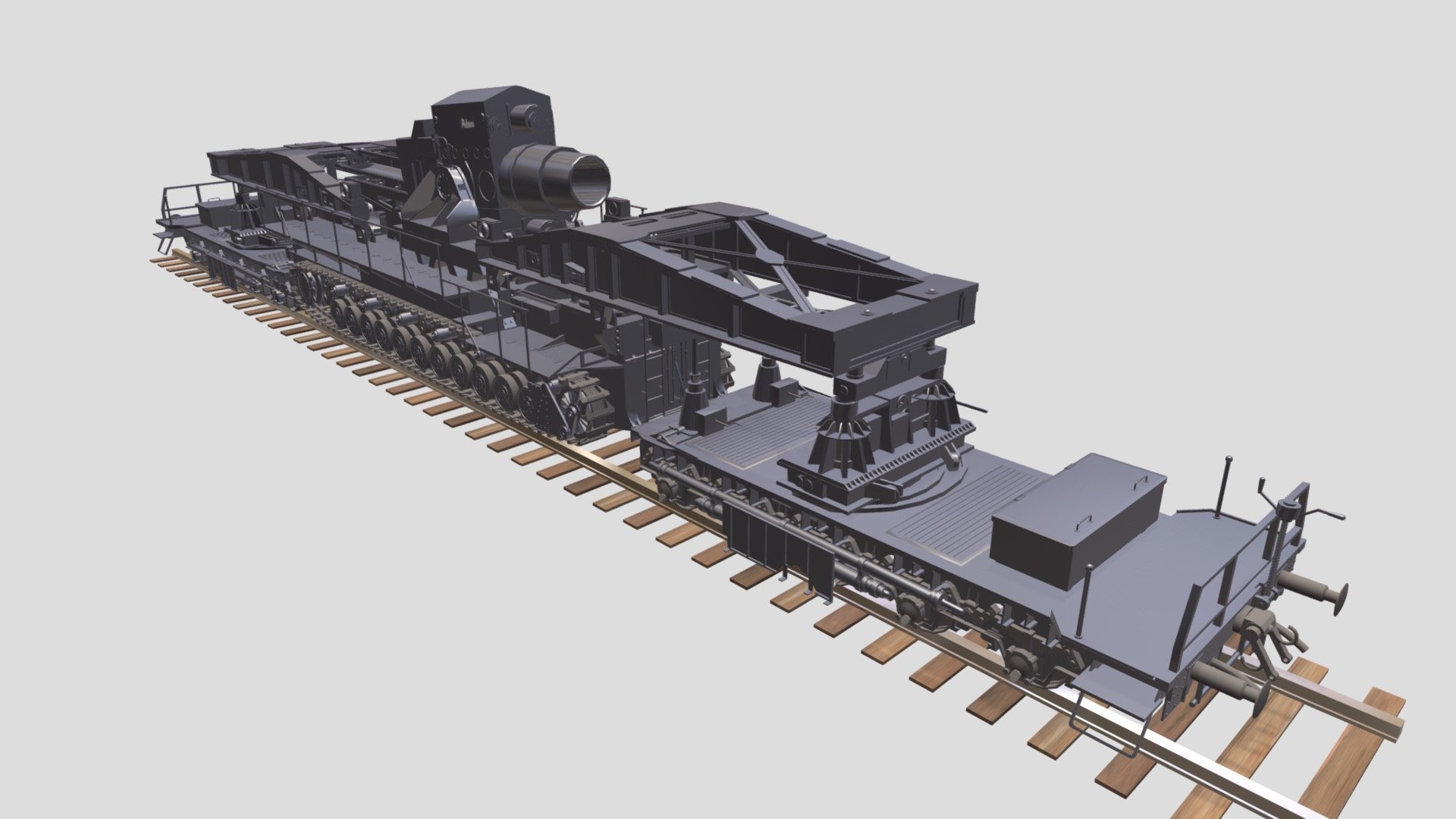 Morser Karl railway gun w/ Transport Carrier - 3D model by Basic Hsu ...