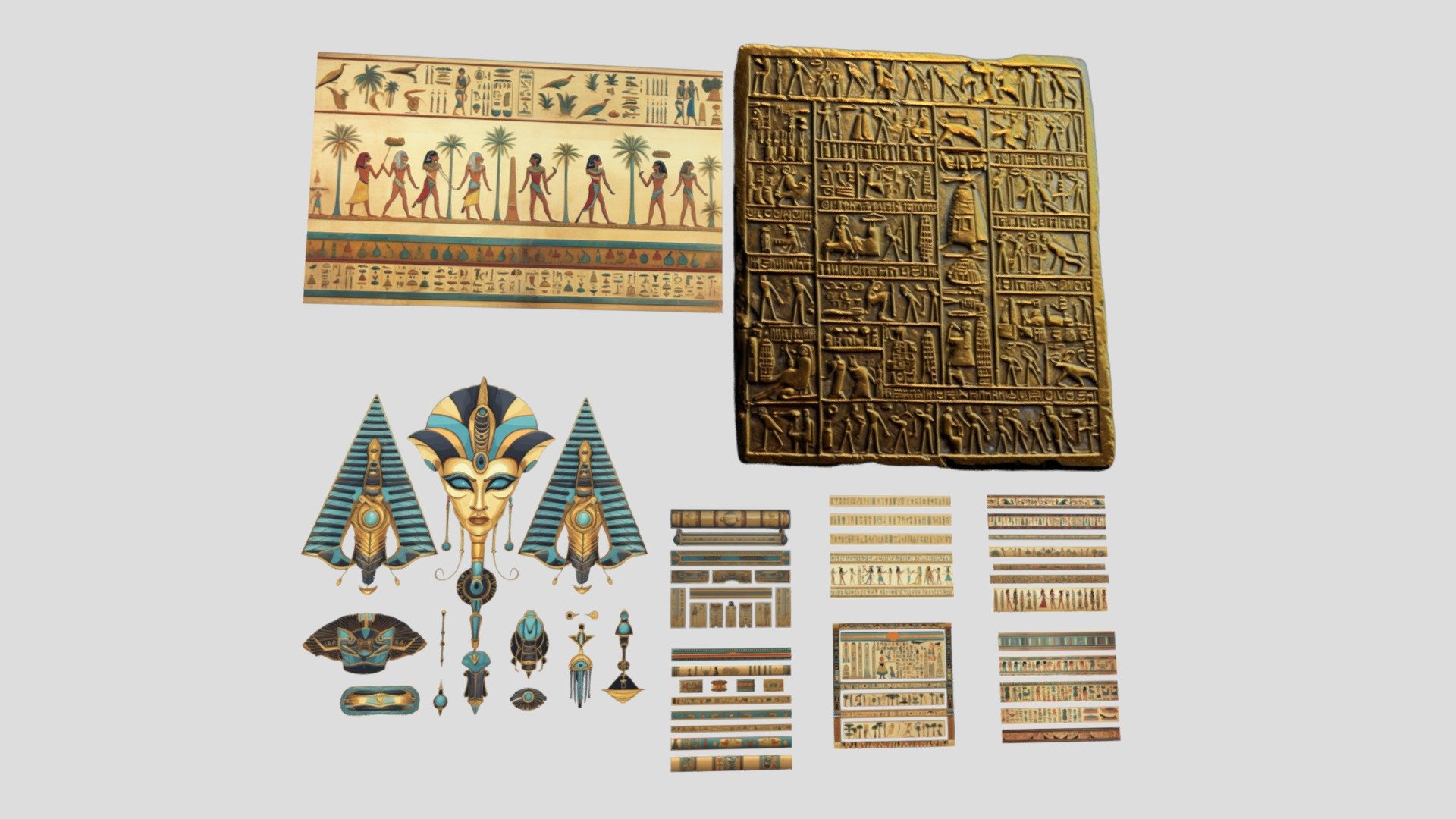 AI_made_ Egyptian_styled_trimsheet - Download Free 3D model by ...
