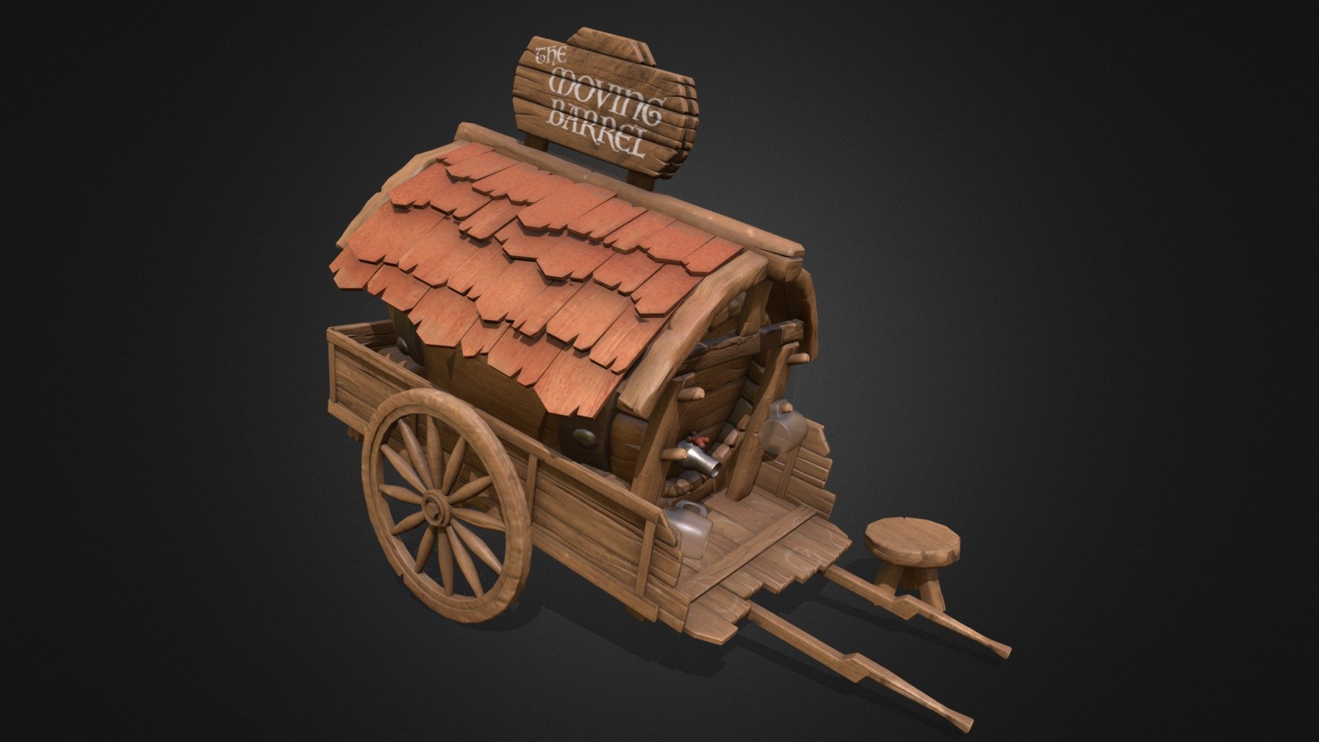 tavern cart - 3D model by Tinus (@HeerBeer) [9da1382] - Sketchfab