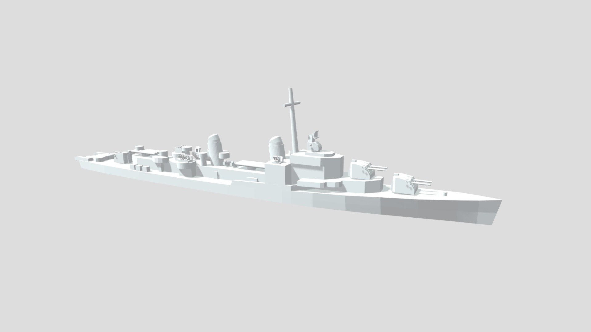 USS Gearing - Model for small scale printing - 3D model by KTKloss ...