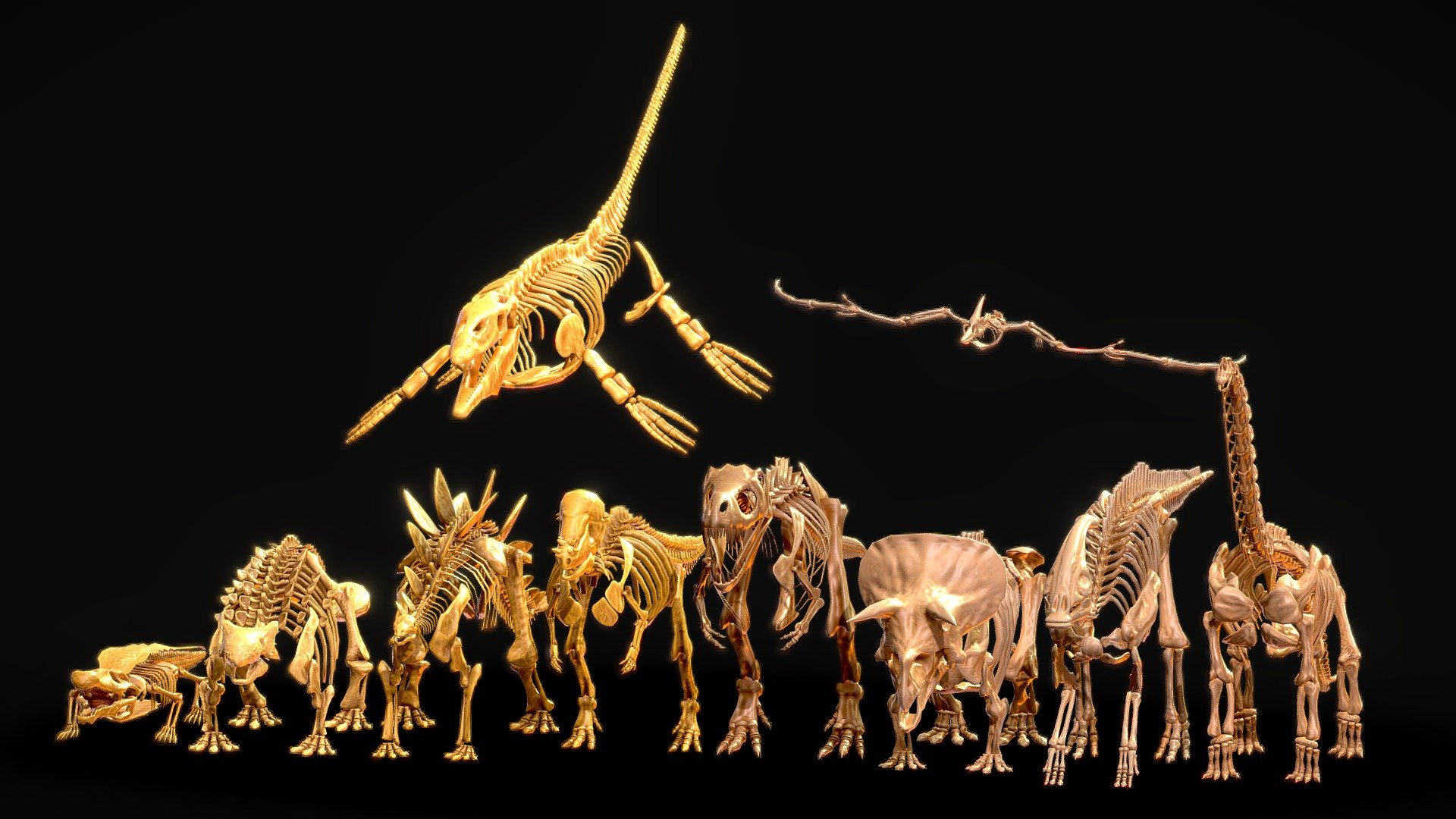 Realistic Ancient Reptilians Fossil - Buy Royalty Free 3D model by ...