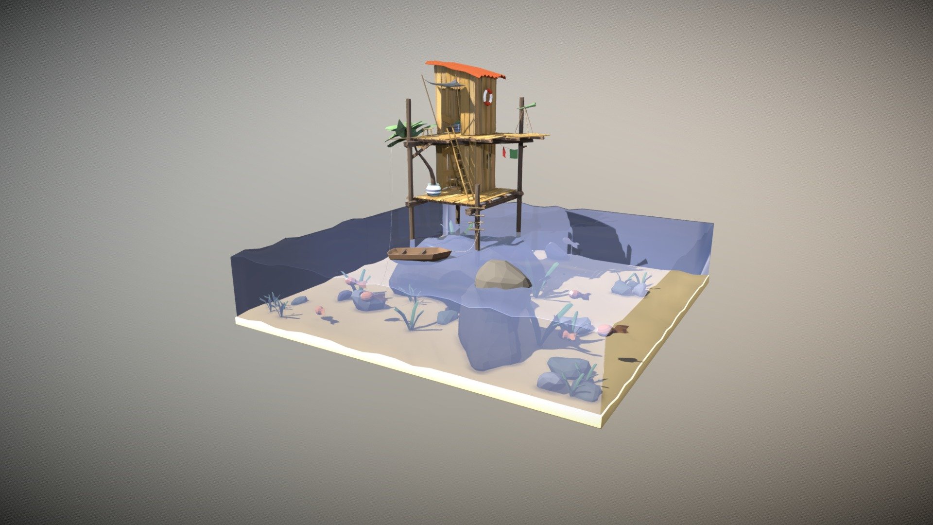 02 Wood Sea Shack - Download Free 3D model by j.moric [9db475f] - Sketchfab