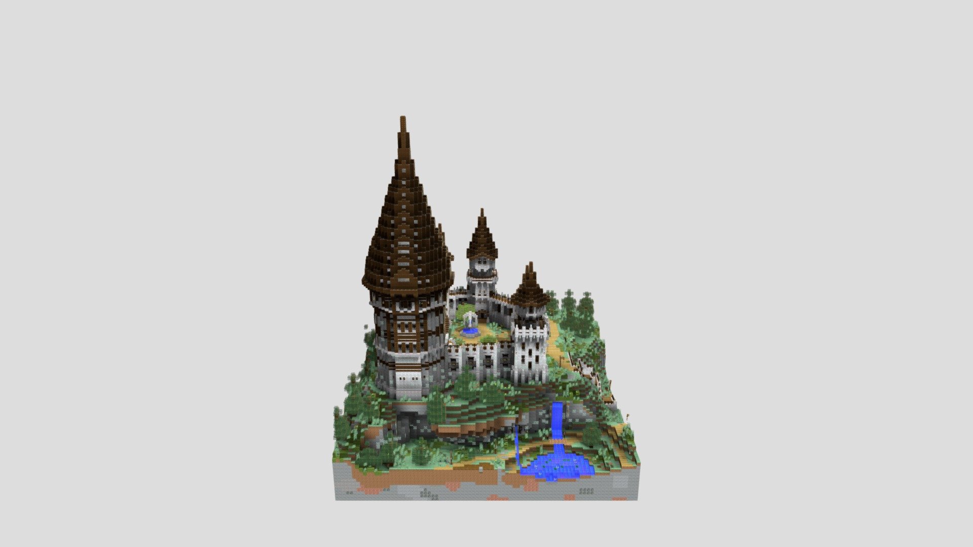Medieval Diorite Castle - 3D model by stevler_mc [9db7afb] - Sketchfab