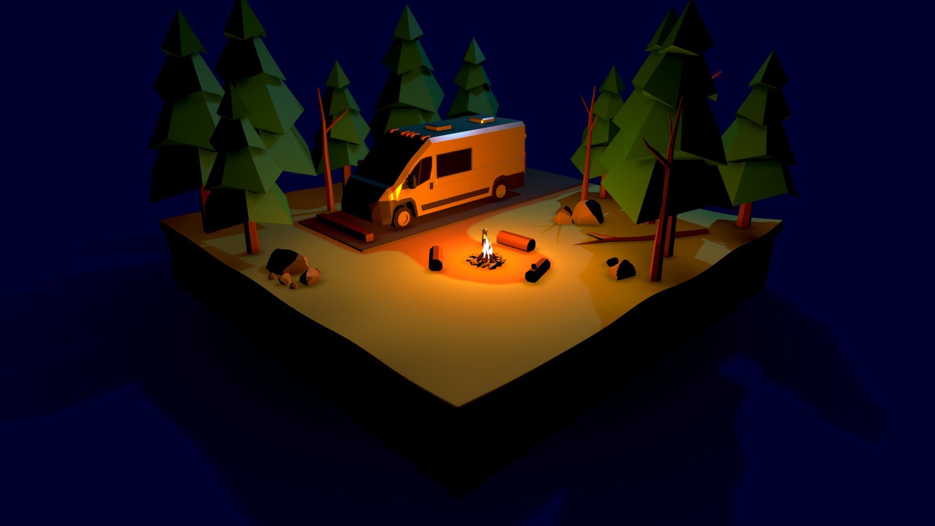 Low Poly Van Life - 3D model by EvanMcNaught (@emcnaught) [9dc012c] - Sketchfab