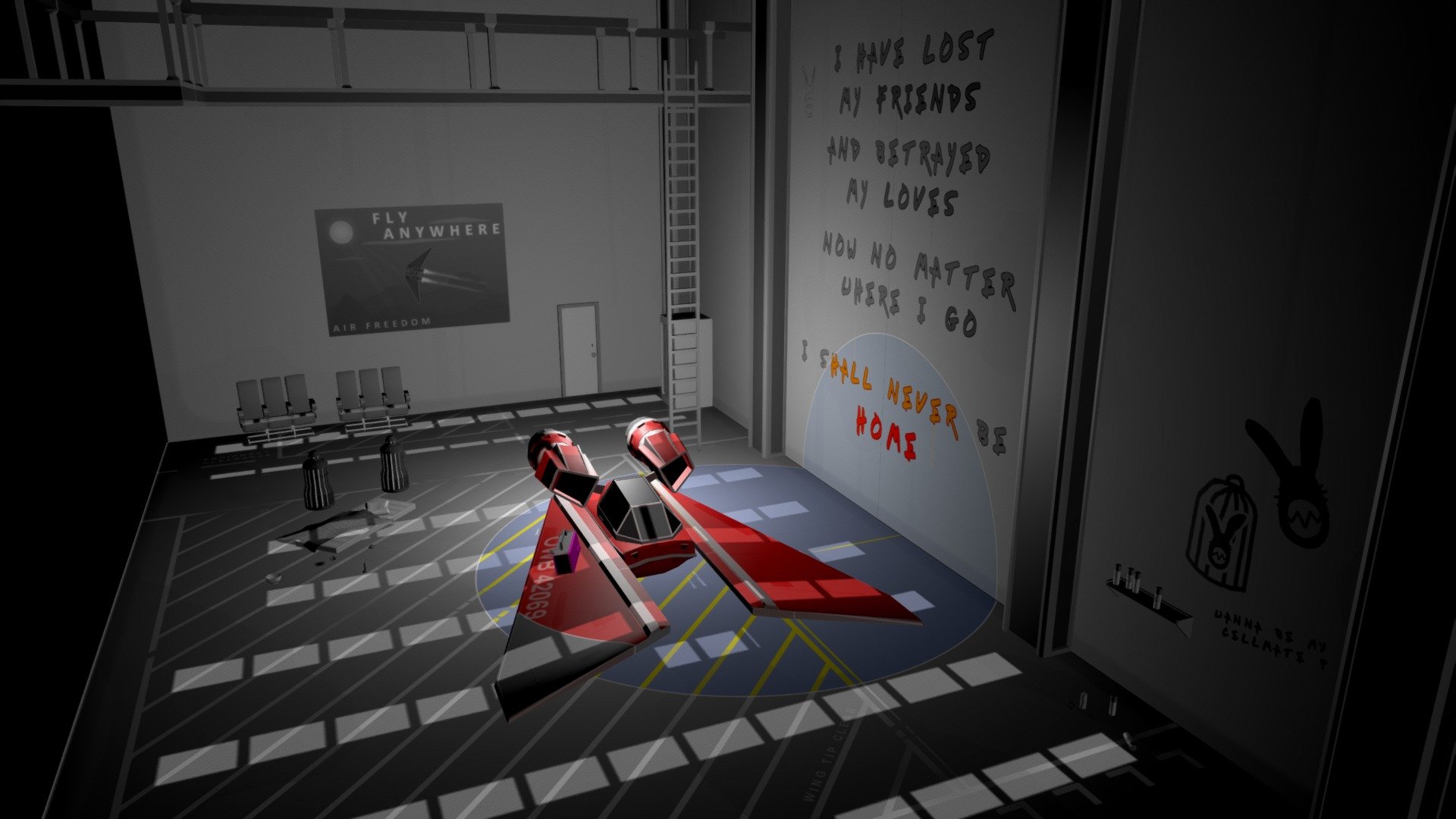 Aircraft in a prison cell - Download Free 3D model by LucDeligne ...