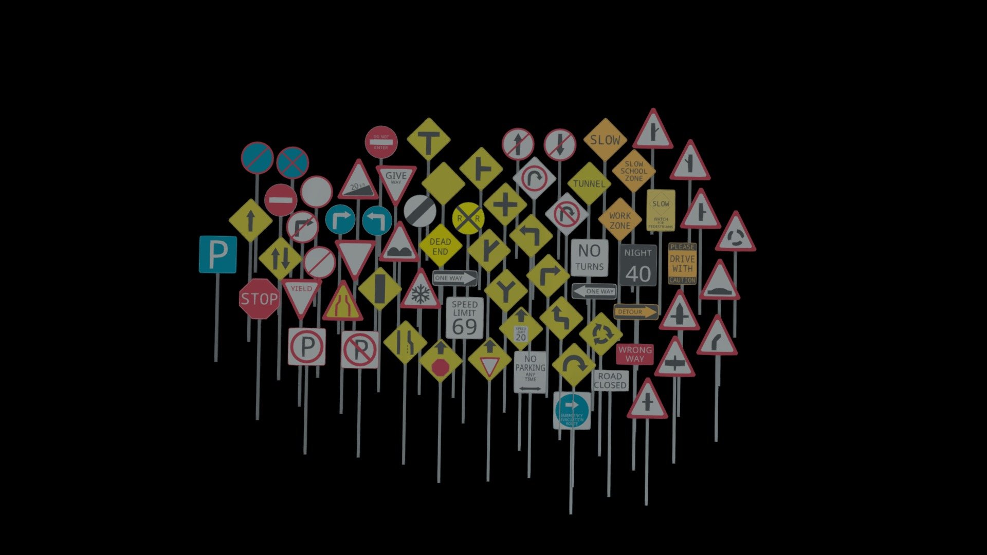 Road Signs - 3D model by CricketCai (@25caih) [9dcc5dc] - Sketchfab