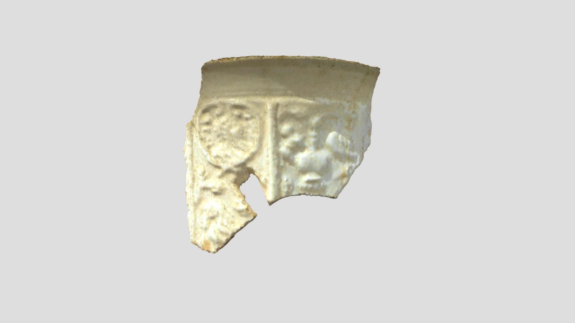 White salt glazed fragment (VCU_3D_3682) - Download Free 3D model by ...