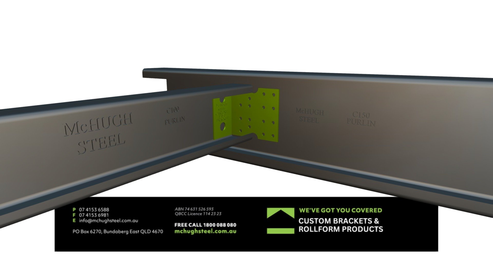 DWG030 C100 Carport Purlin Bracket To C150 Rafte - 3D model by ...