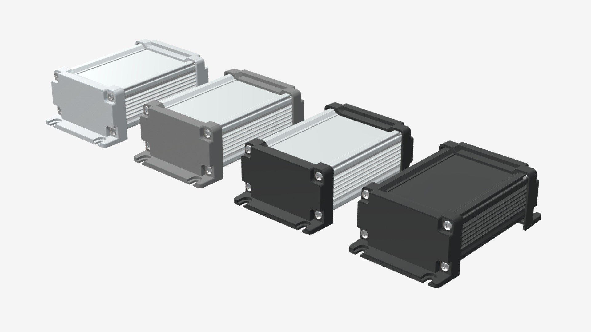 IP68 FLANGED ALUMINUM ENCLOSURE - 4 color types - 3D model by ...