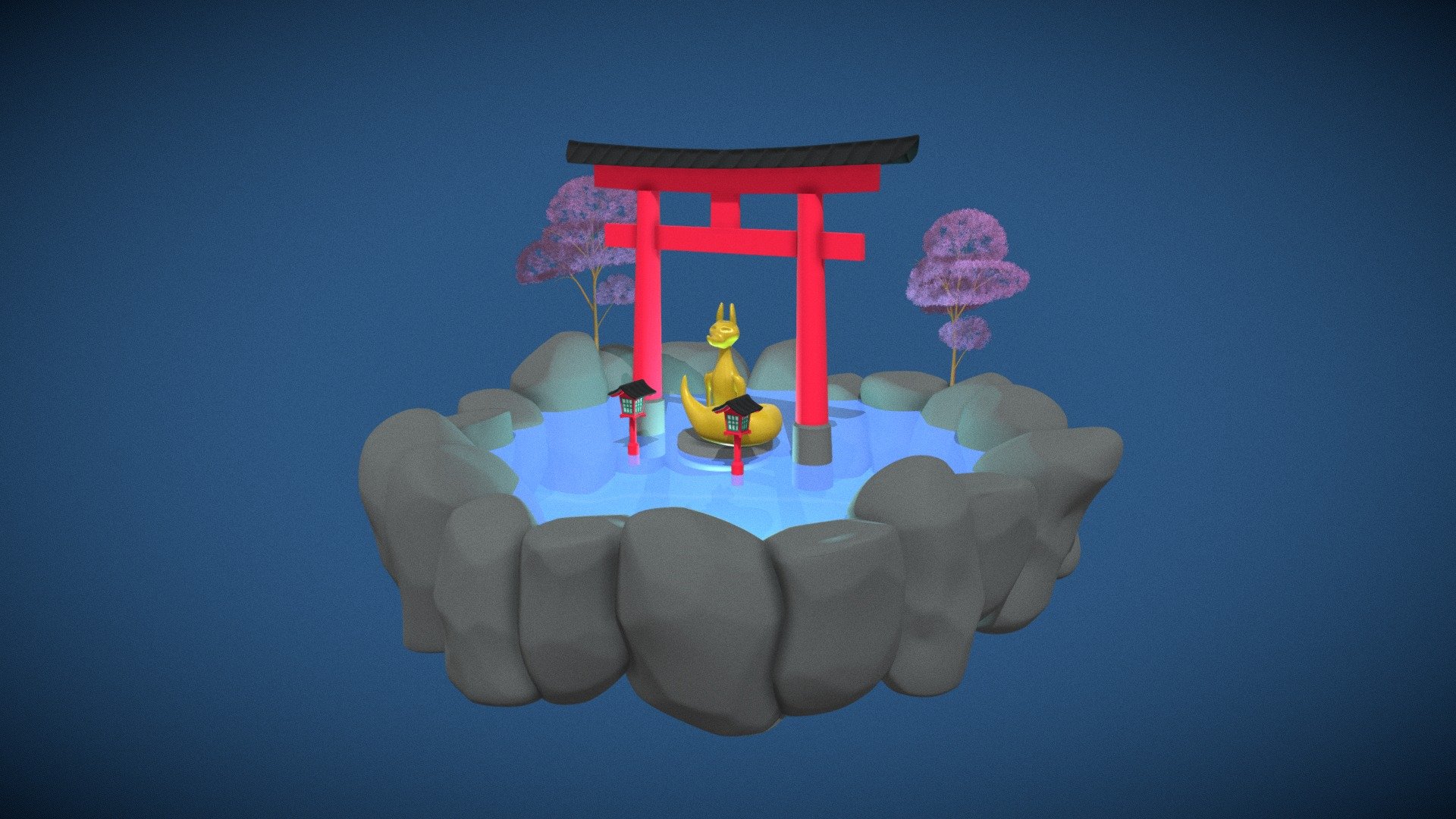 Inari Shrine Diorama - 3D model by Gitschi [9defc7f] - Sketchfab