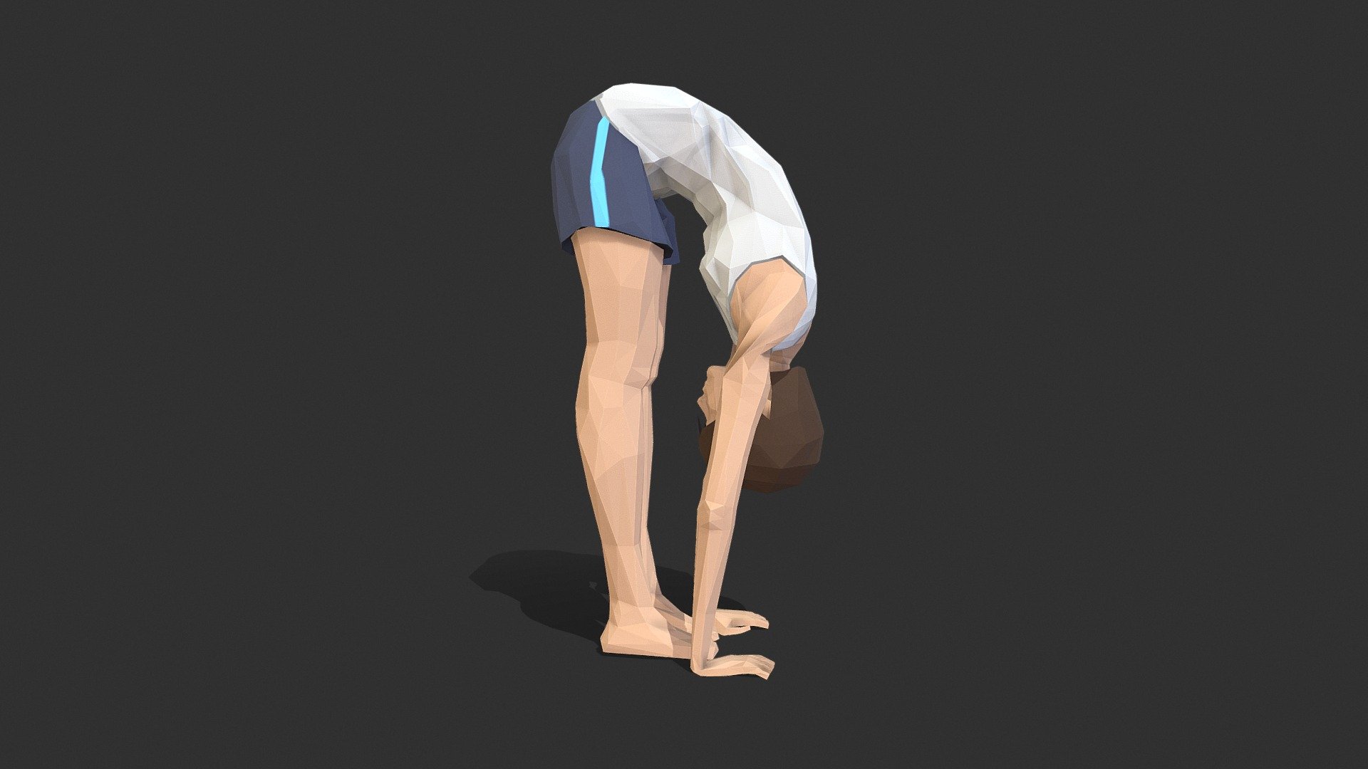 Yoga Standing Forward Bend Exercise - Buy Royalty Free 3D model by ...