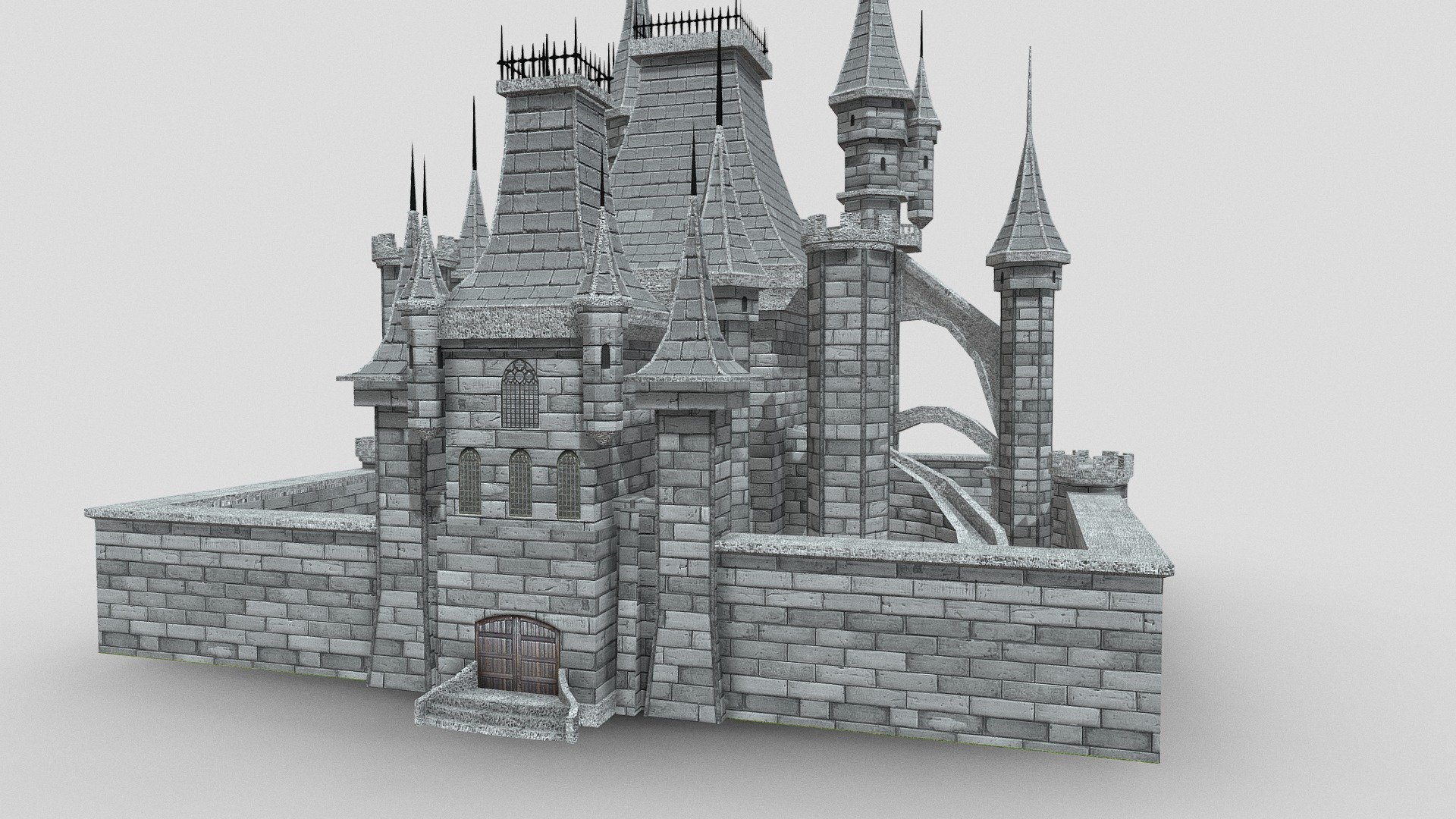 Low Poly Far Far Away Medieval Fairytale Castle - Buy Royalty Free 3D ...