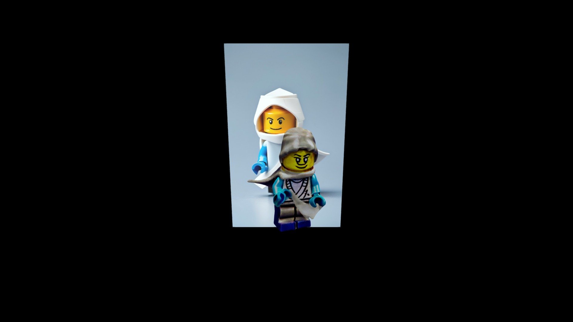 lego man with a white cape and blue shirt holdin - Download Free 3D ...