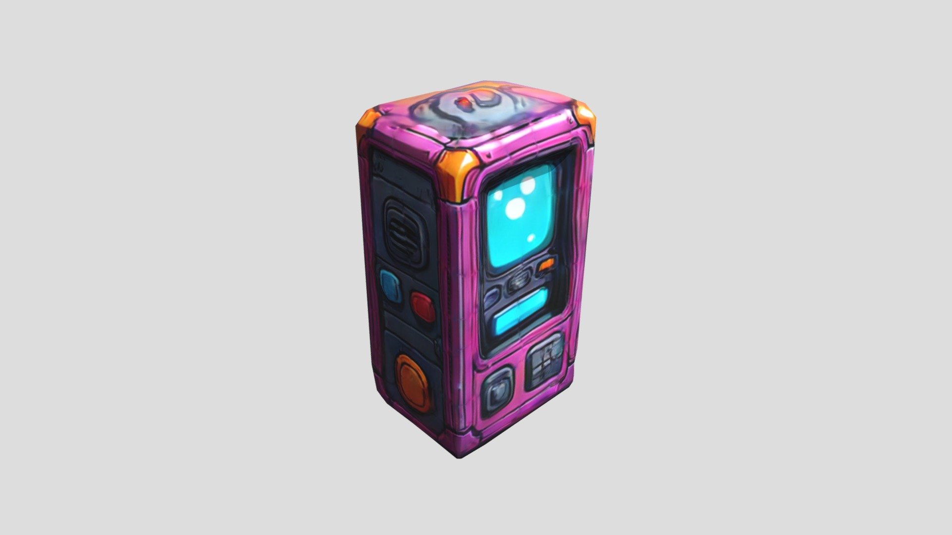Purple Old-School Mini TV A small, square, purpl - Download Free 3D ...