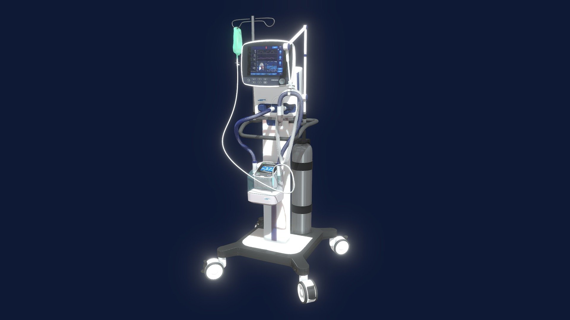 Hamilton Medical Monitor C3 y humidificador H900 - 3D model by TDOBLET ...