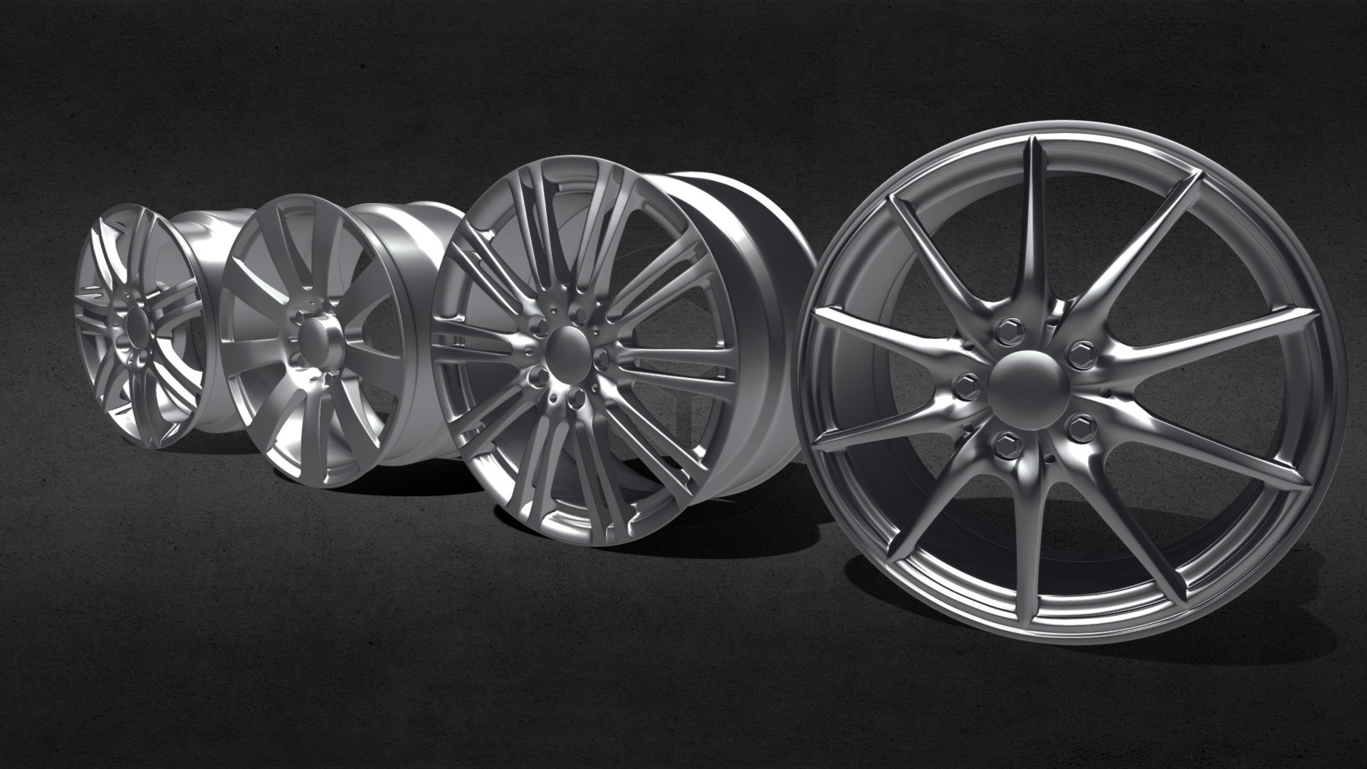 Rims (R75 16'', R12 16'', R14 17'', R25 17'') - Buy Royalty Free 3D ...
