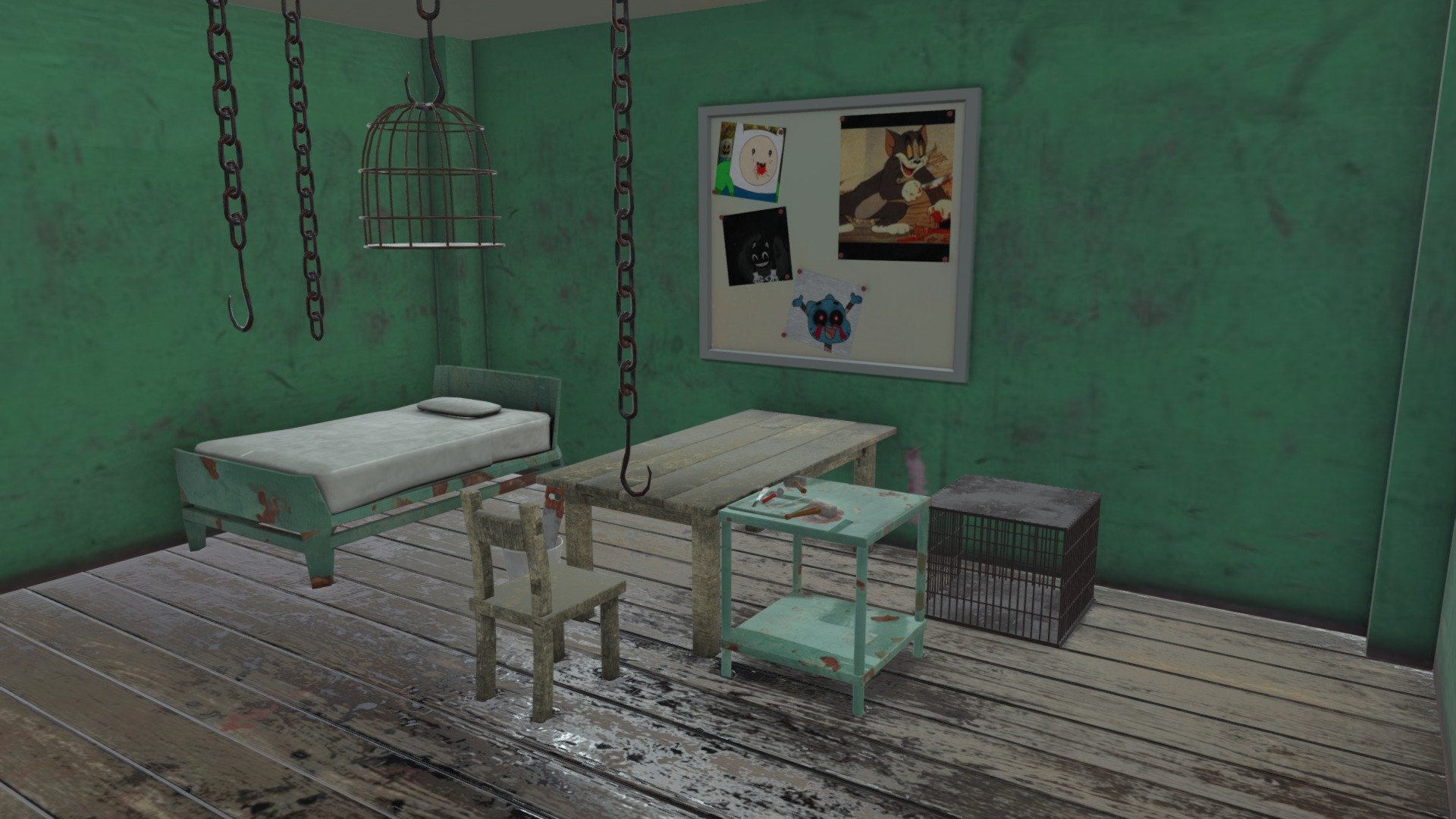 Creepy room - 3D model by JunWolf [9e25b61] - Sketchfab