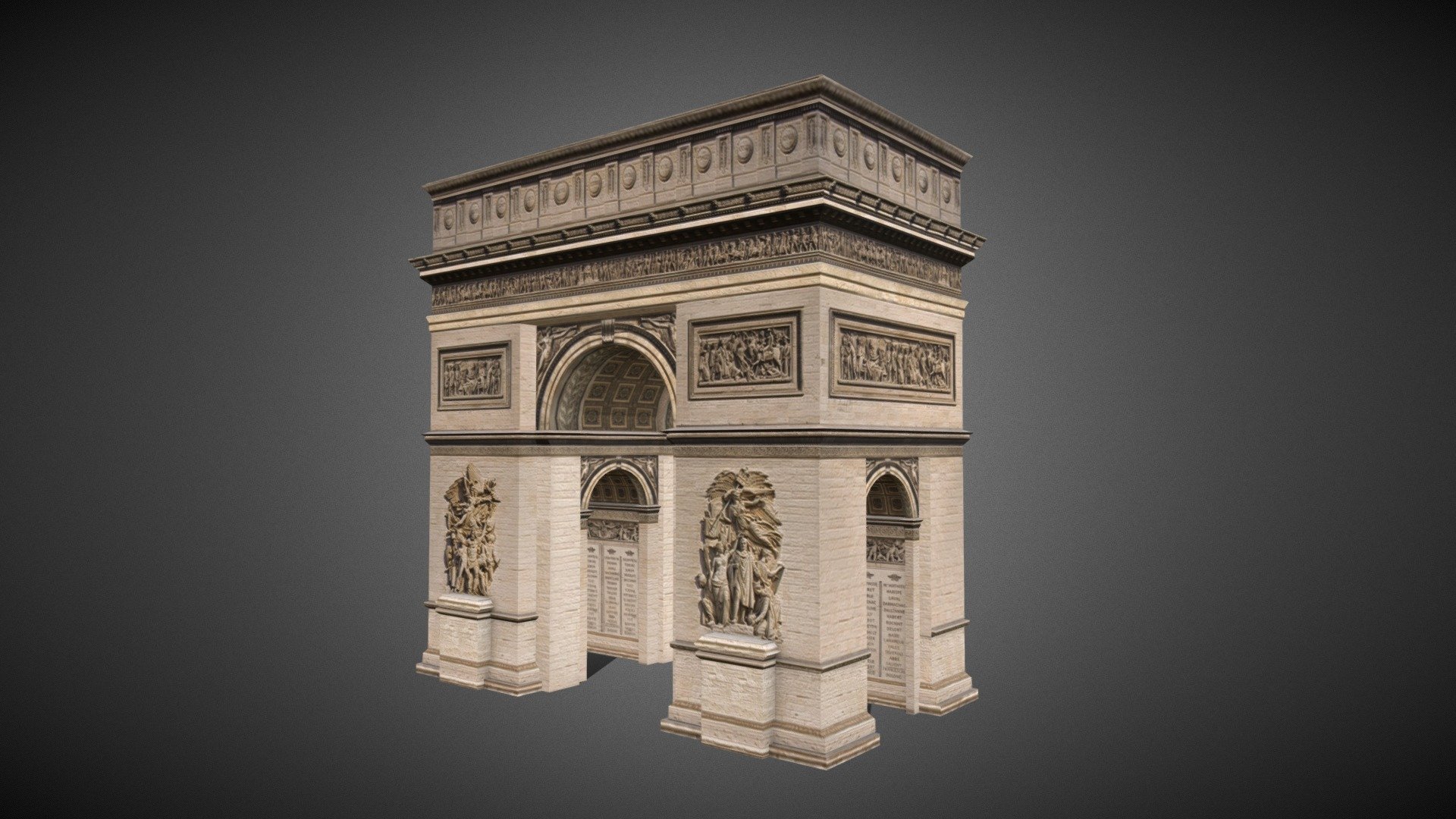 Arc de Triomphe - 3D model by Hu (@s1413487) [9e28b22] - Sketchfab