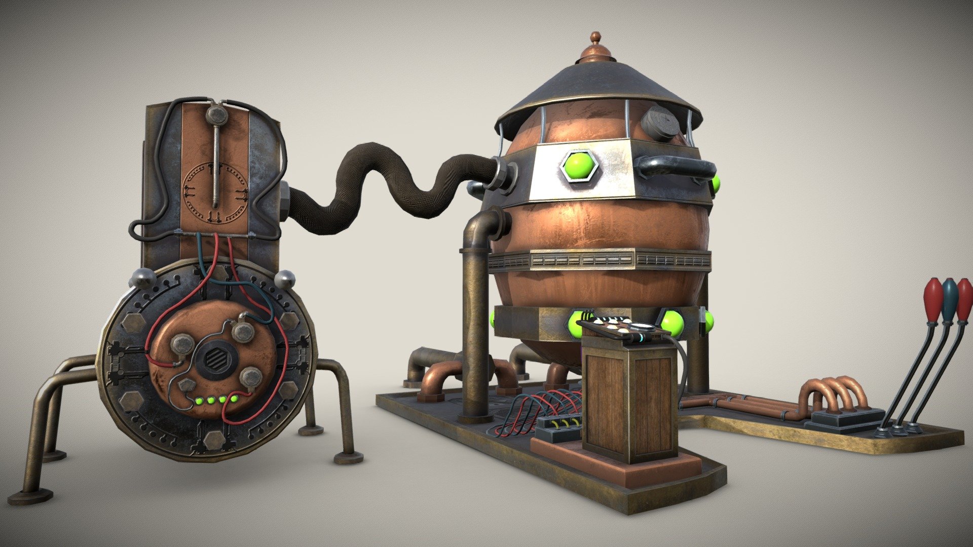 Stylized engine PBR low-poly 3D model - Buy Royalty Free 3D model by ...