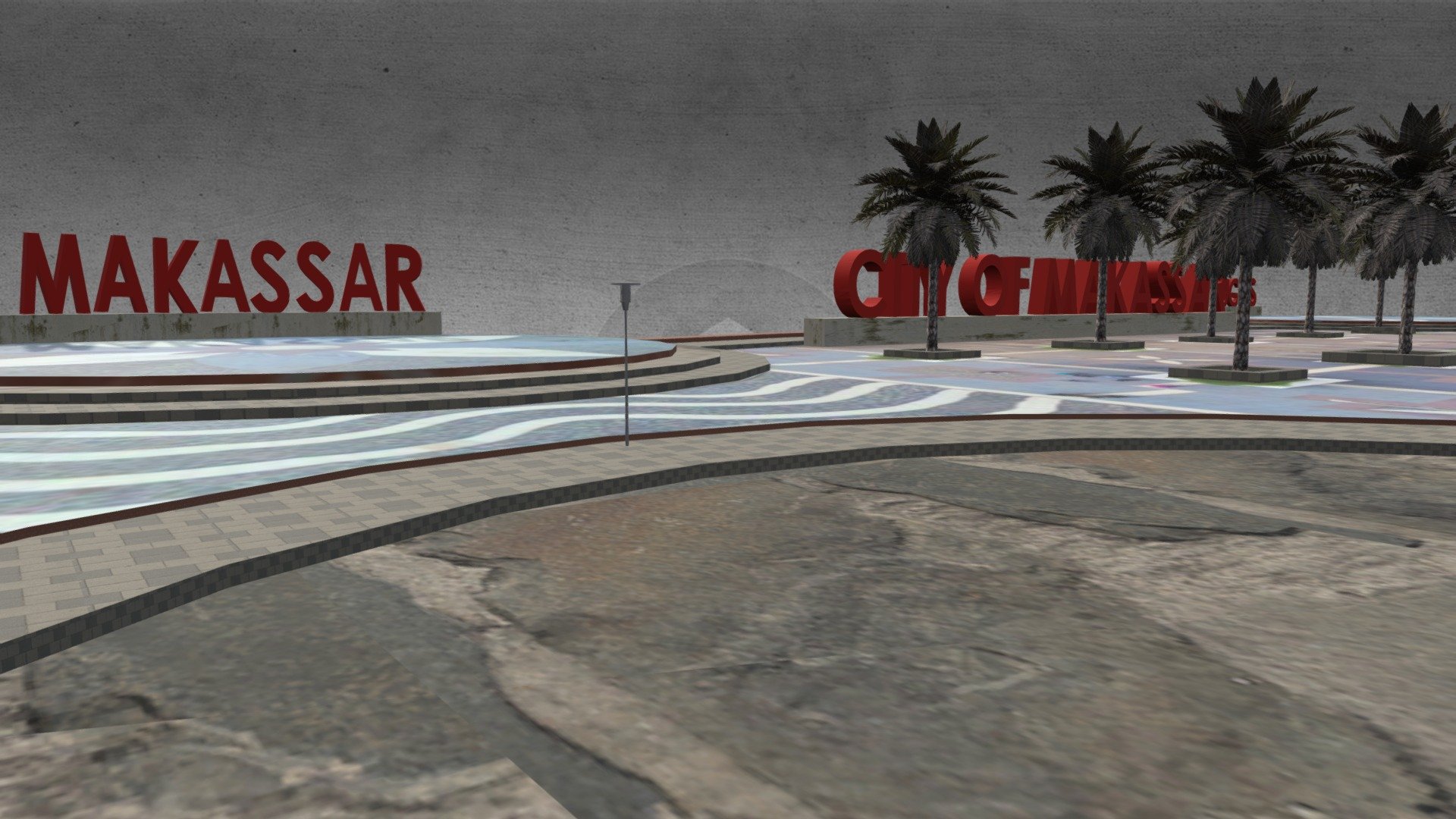 Pier Anjungan Pantai Losari Beach - 3D model by imanboer [9e32a86 ...