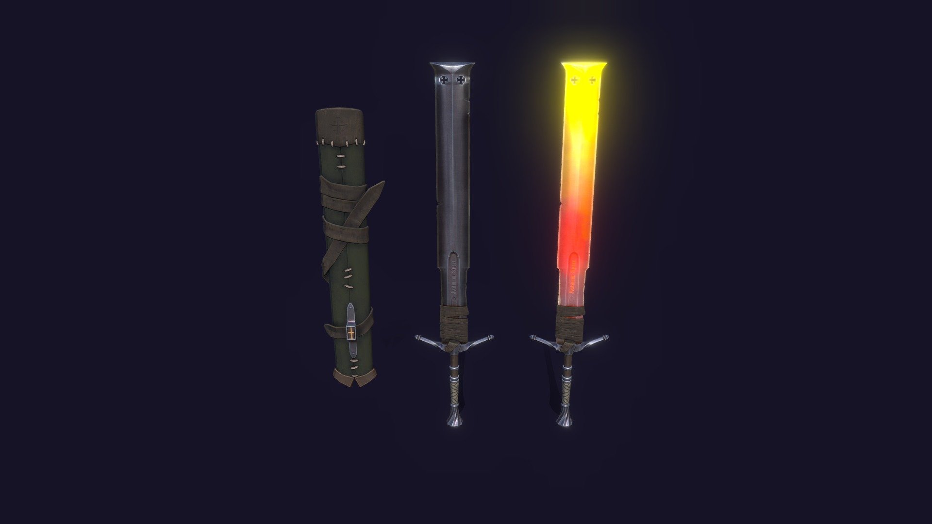 Stylized Fire Sword - 3D model by pedrotsv [9e33045] - Sketchfab