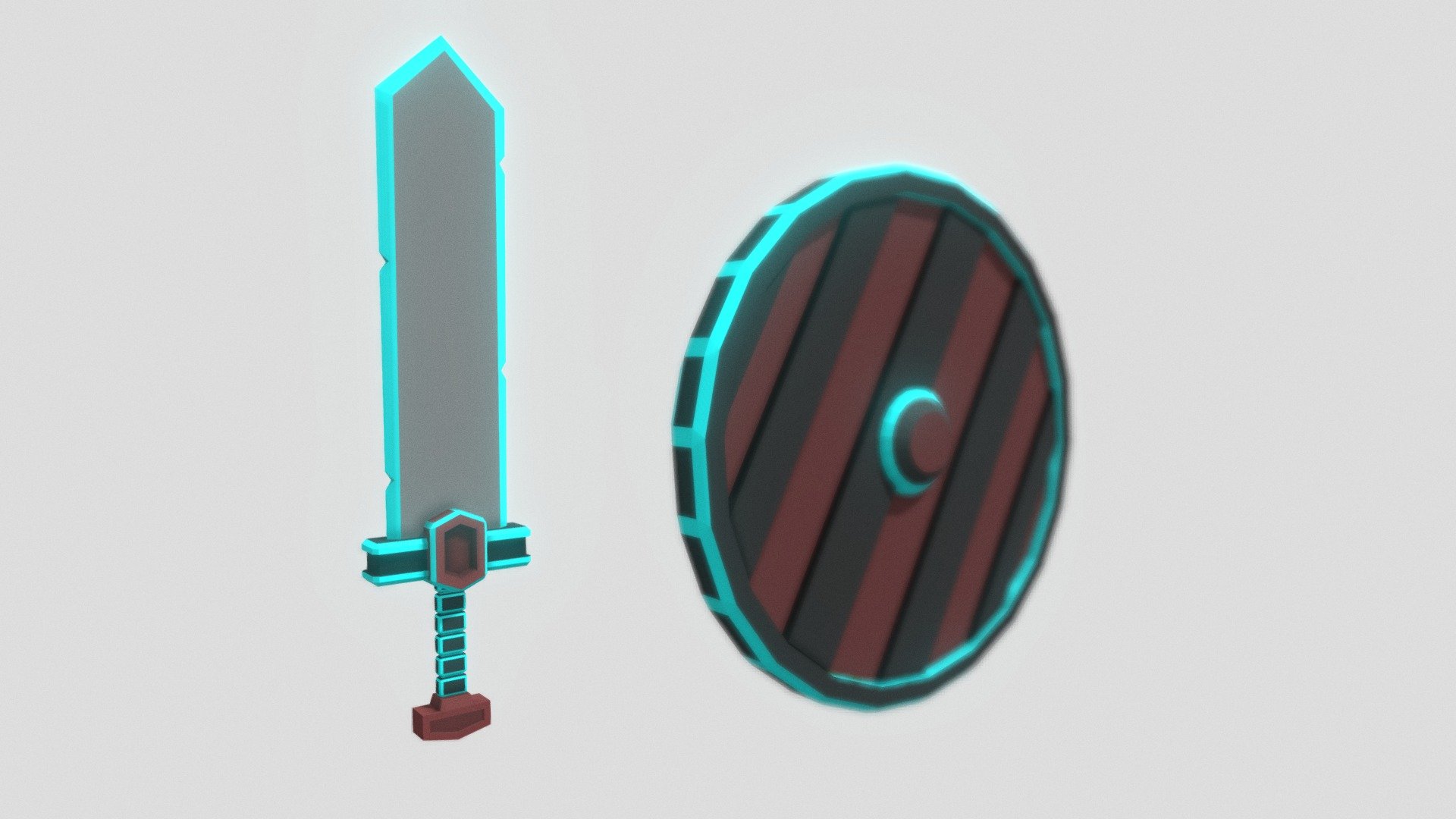 Lowpoly Sword and Shield - Download Free 3D model by alexro_art ...