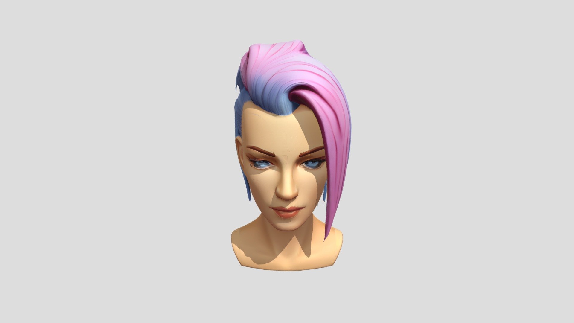 3D head model with colorful hair - 3D model by gencer81000 [9e37f4b ...
