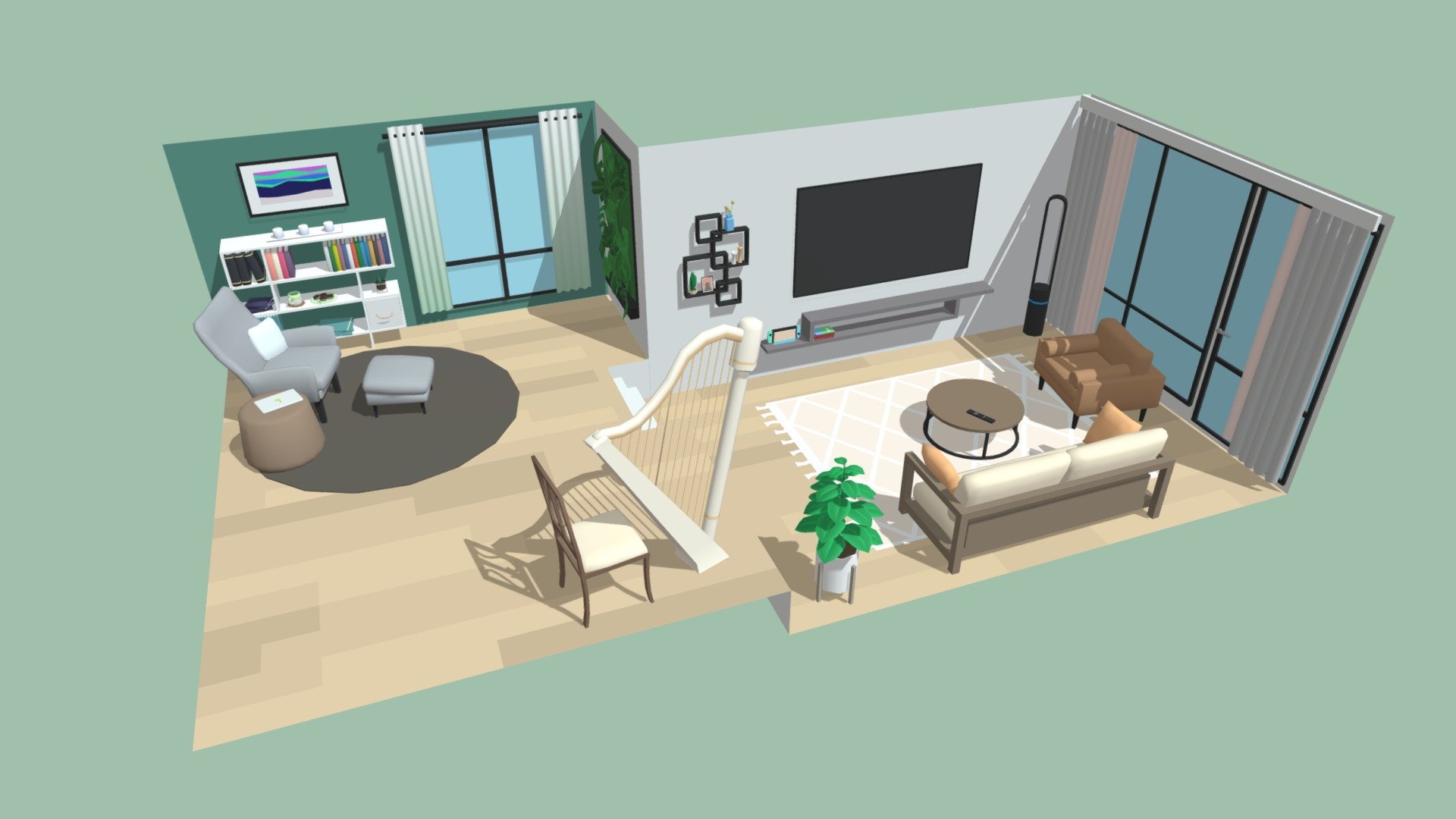 Living room - 3D model by Cakedown [9e3f5da] - Sketchfab
