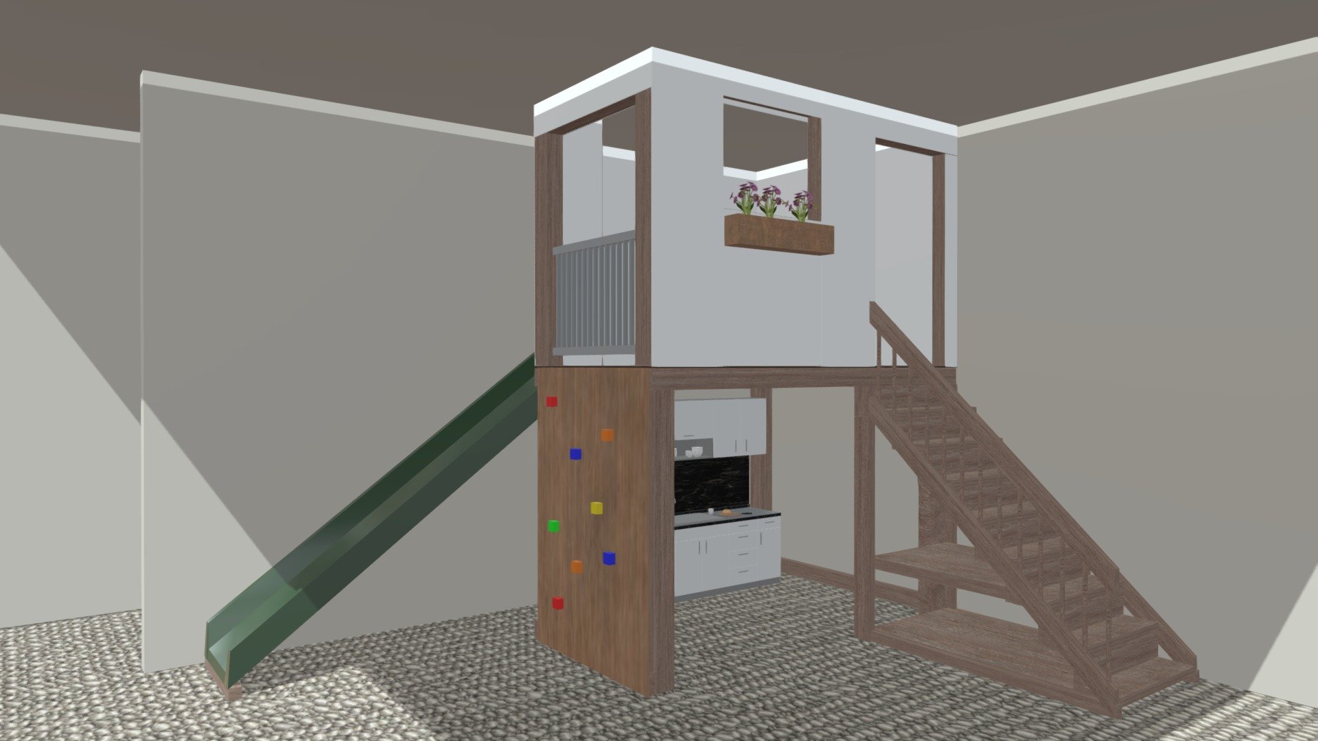 2-Level Playhouse - Finished Exterior - 3D model by devin.collins ...