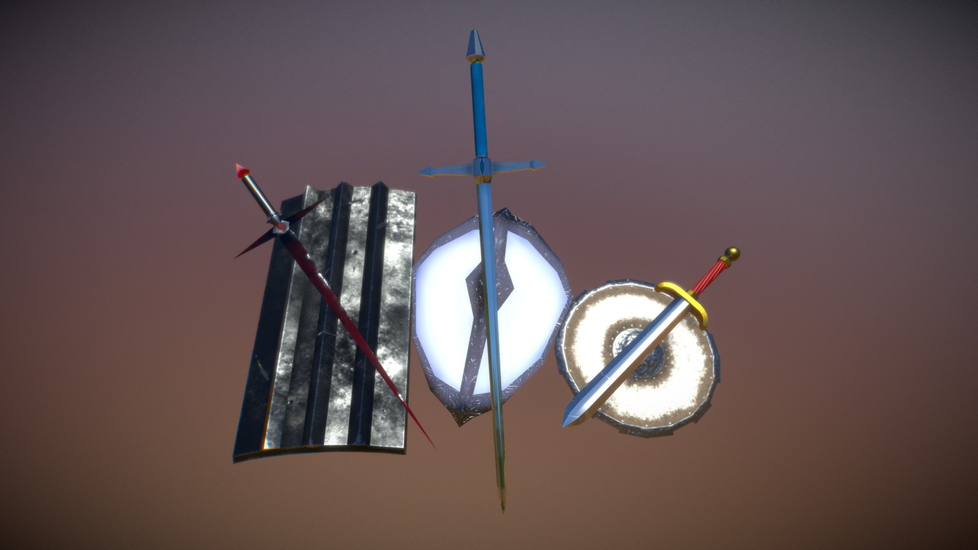 Medieval Fantasy Weapons - 6 props - 3D model by Michael Wright (@rawer ...