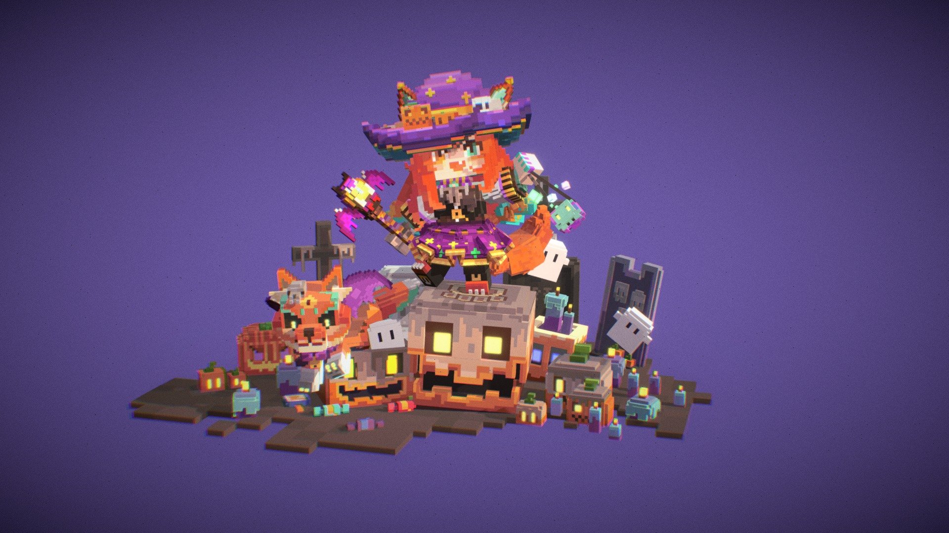 🦊Halloween witch💀 - 3D model by bwduse [9e4ec9c] - Sketchfab