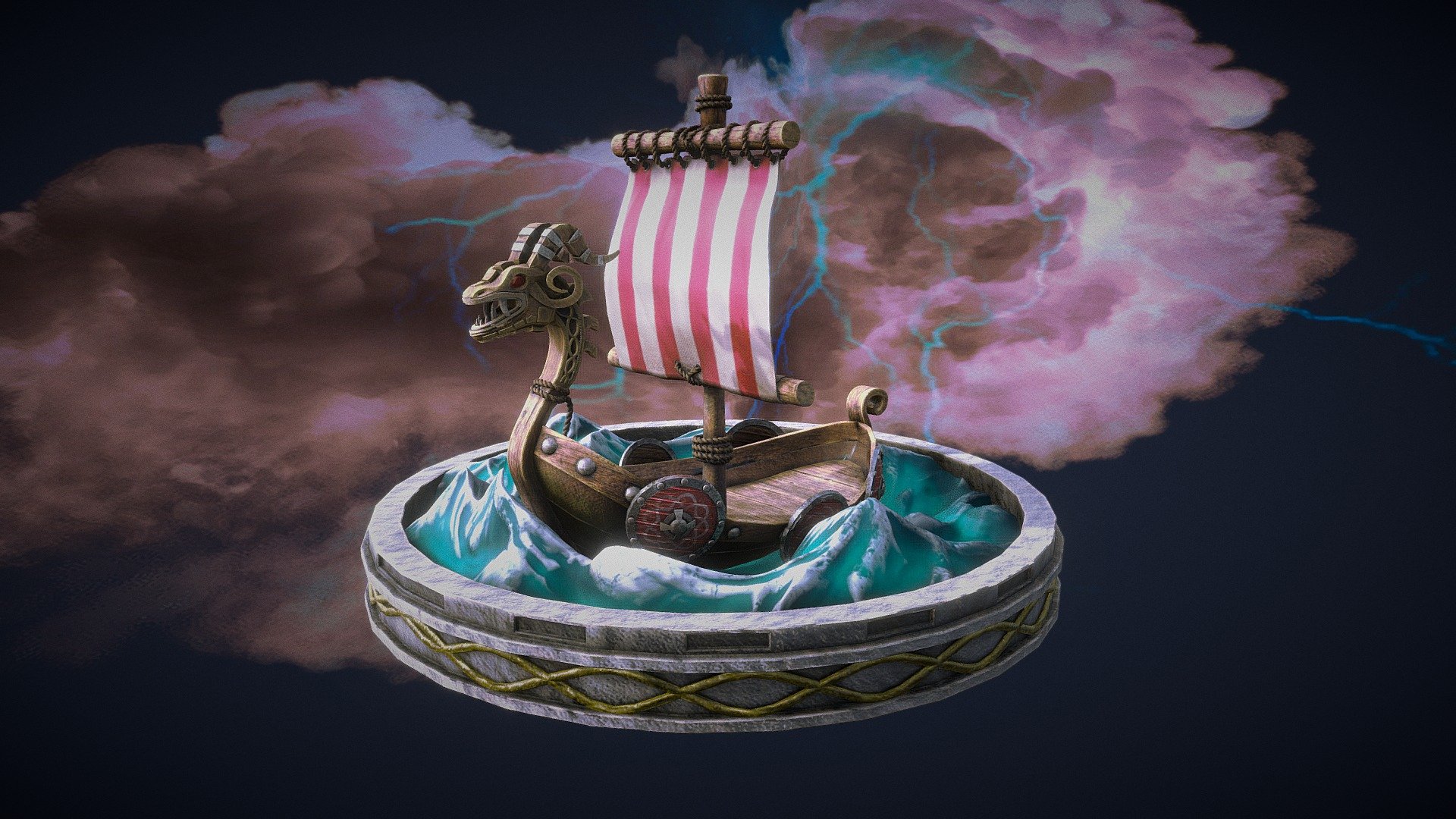 Stylized Viking Boat 3D Model & Complete Guide - Buy Royalty Free 3D ...