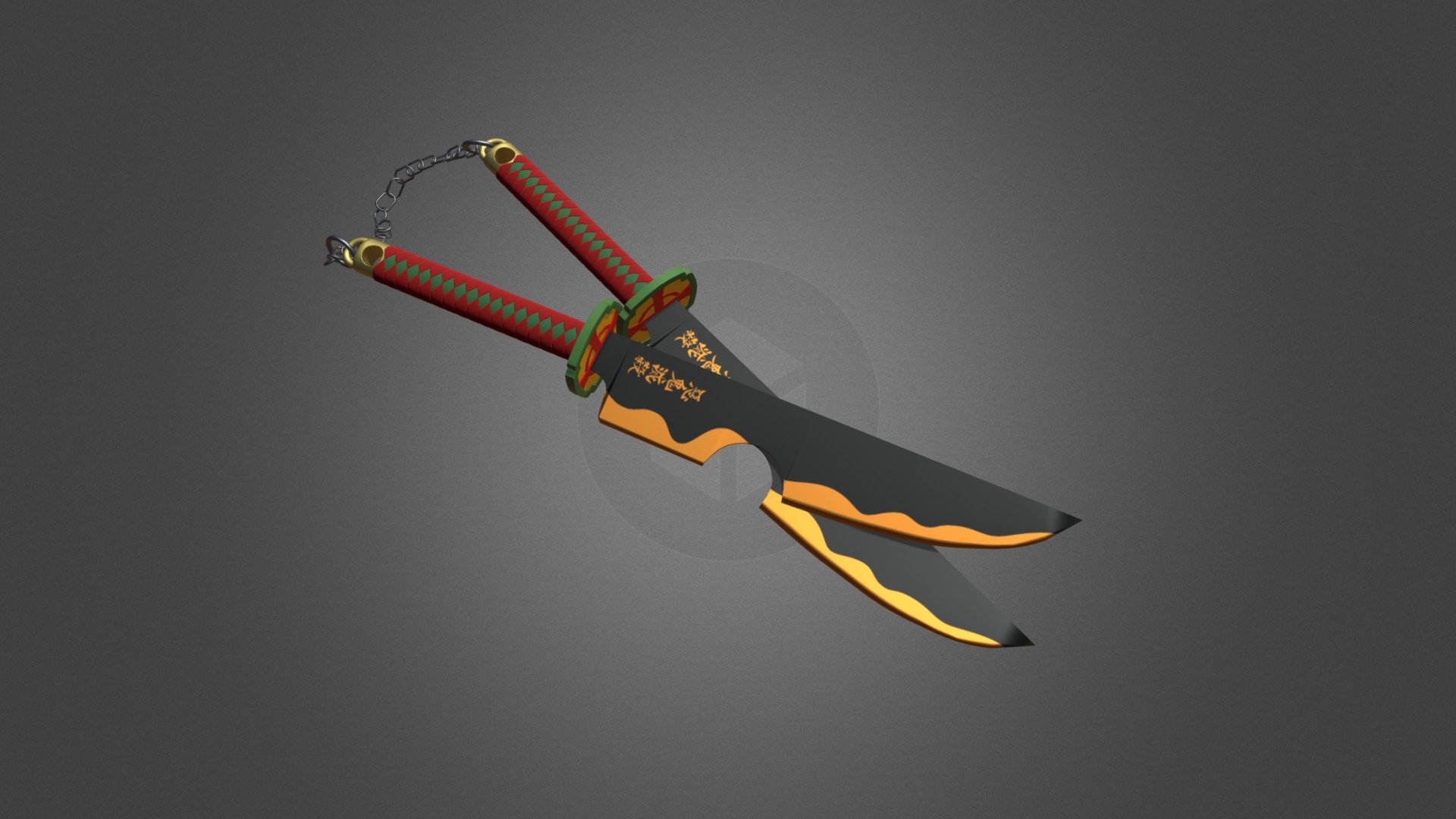 Tengen Uzui Nichirin Blades - 3D model by TheQueen2919 [9e590f0 ...