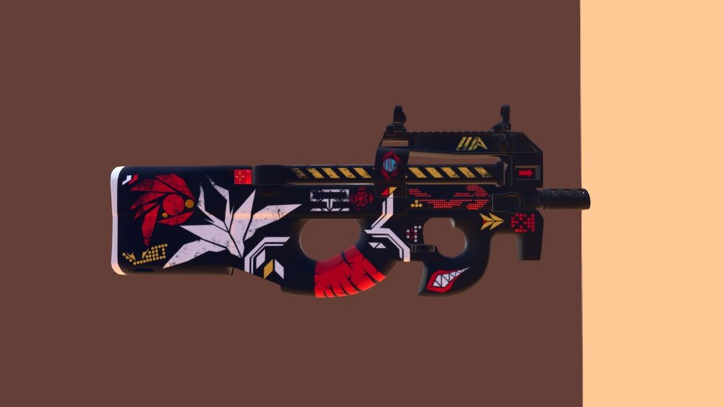 P90 AFTERMATH workshop skin. - 3D model by deadmanwalking155 [9e596a9 ...