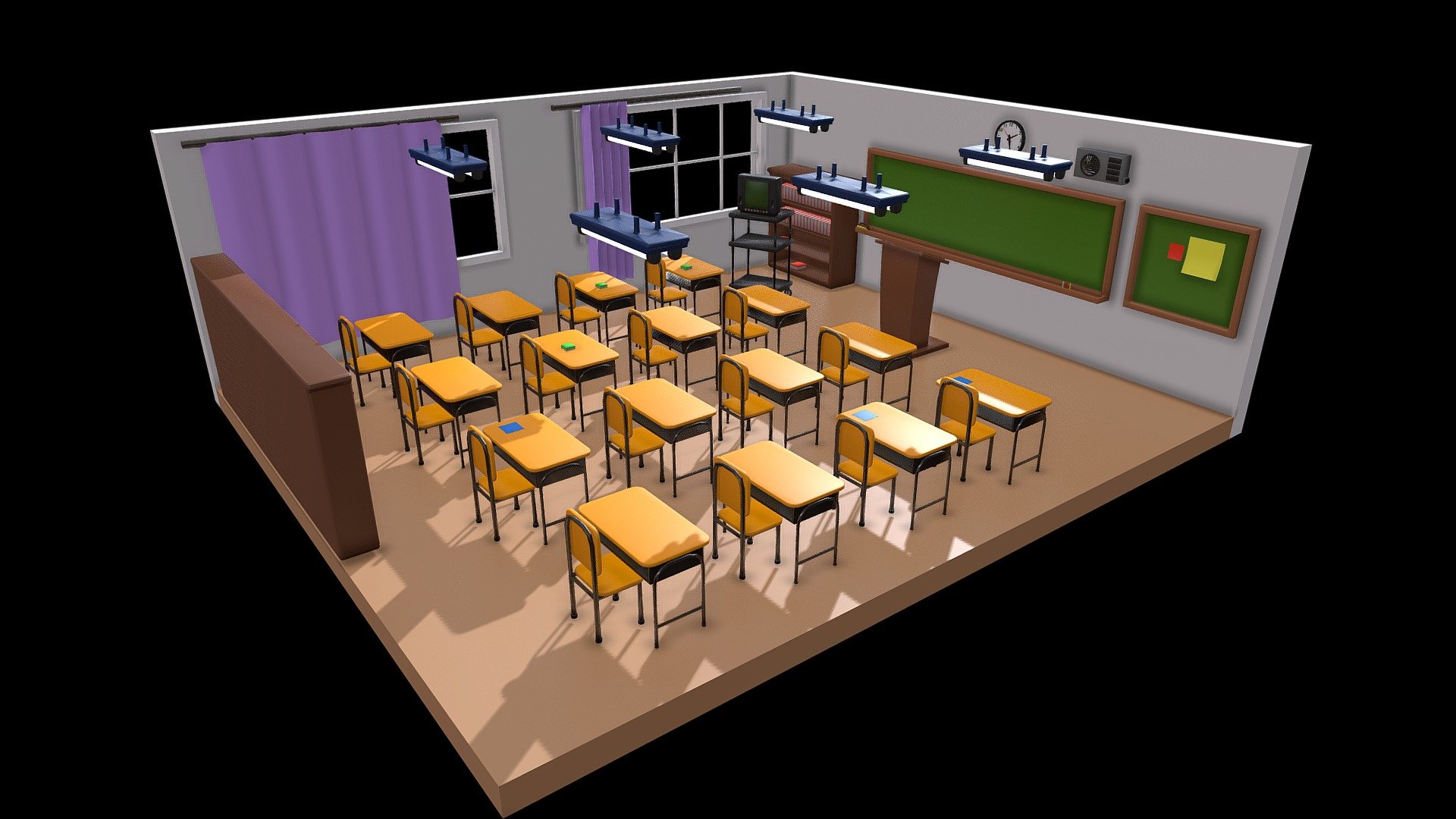 Classroom - Download Free 3D model by stylo0 [9e5c6ed] - Sketchfab