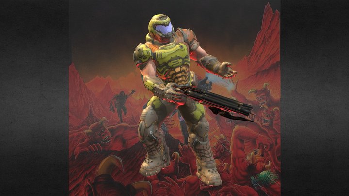Doomguy 3D models - Sketchfab