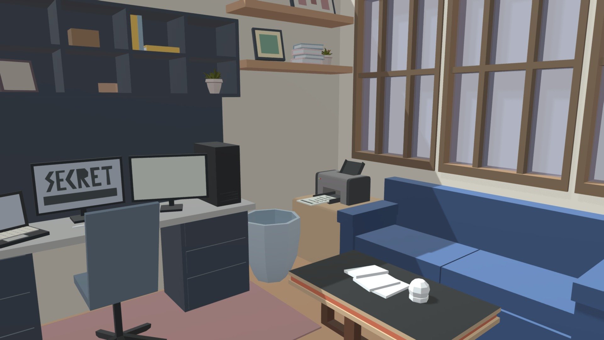 Low-Poly Simple Isometric Office - 3D model by wavicherie [9e61523 ...
