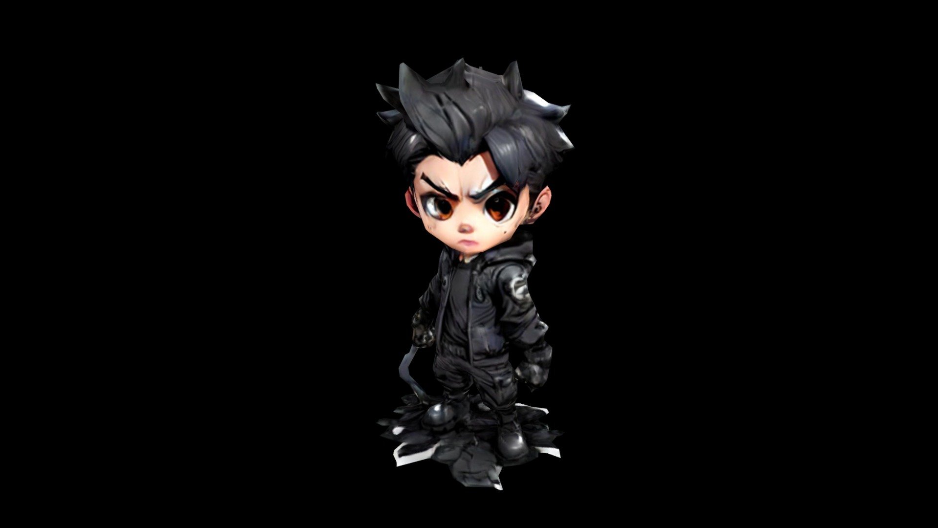 A chibi version of a cyberpunk character with bl - Download Free 3D ...