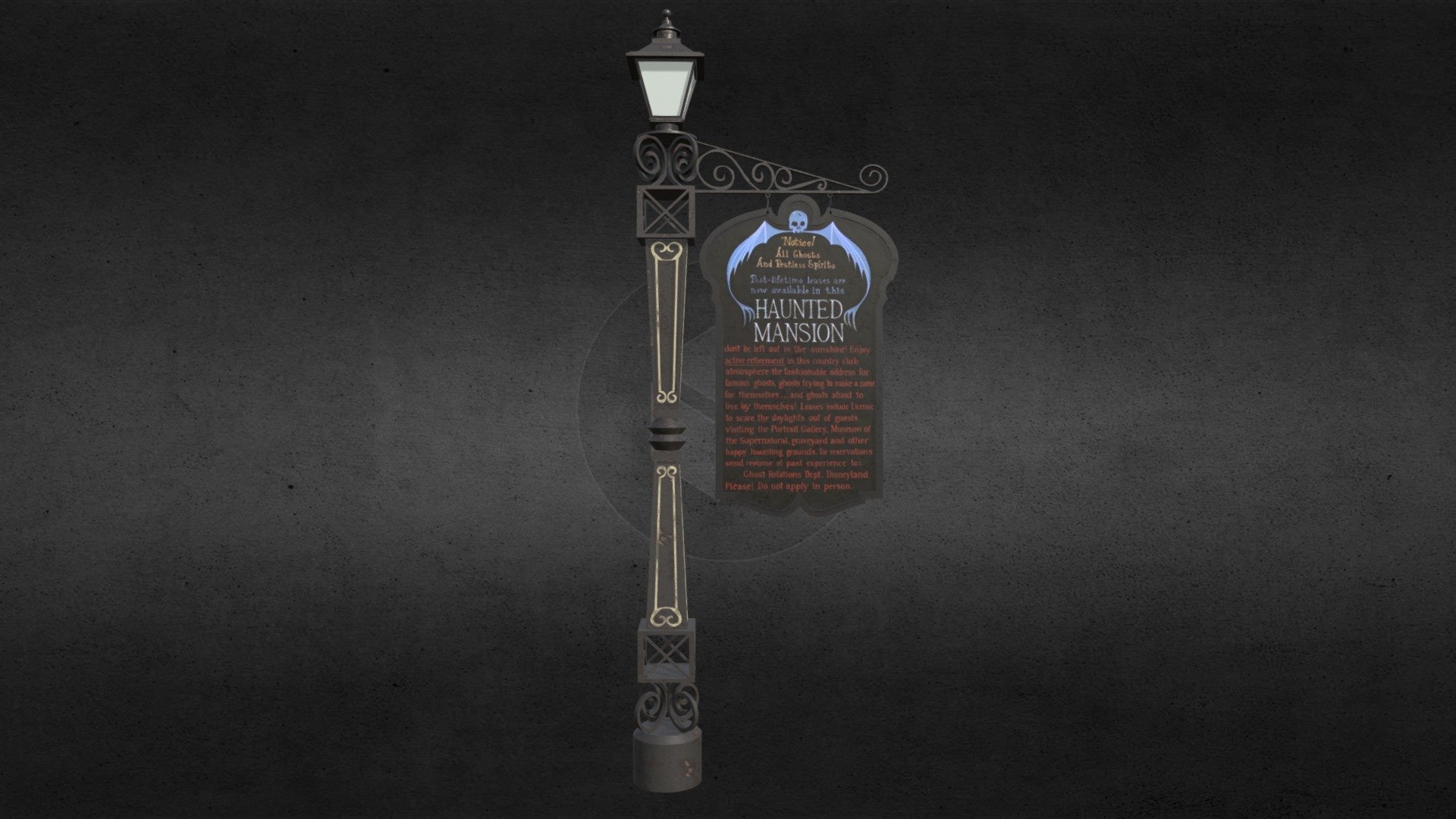 Haunted Mansion Original Promo Sign - Download Free 3D model by WED ...
