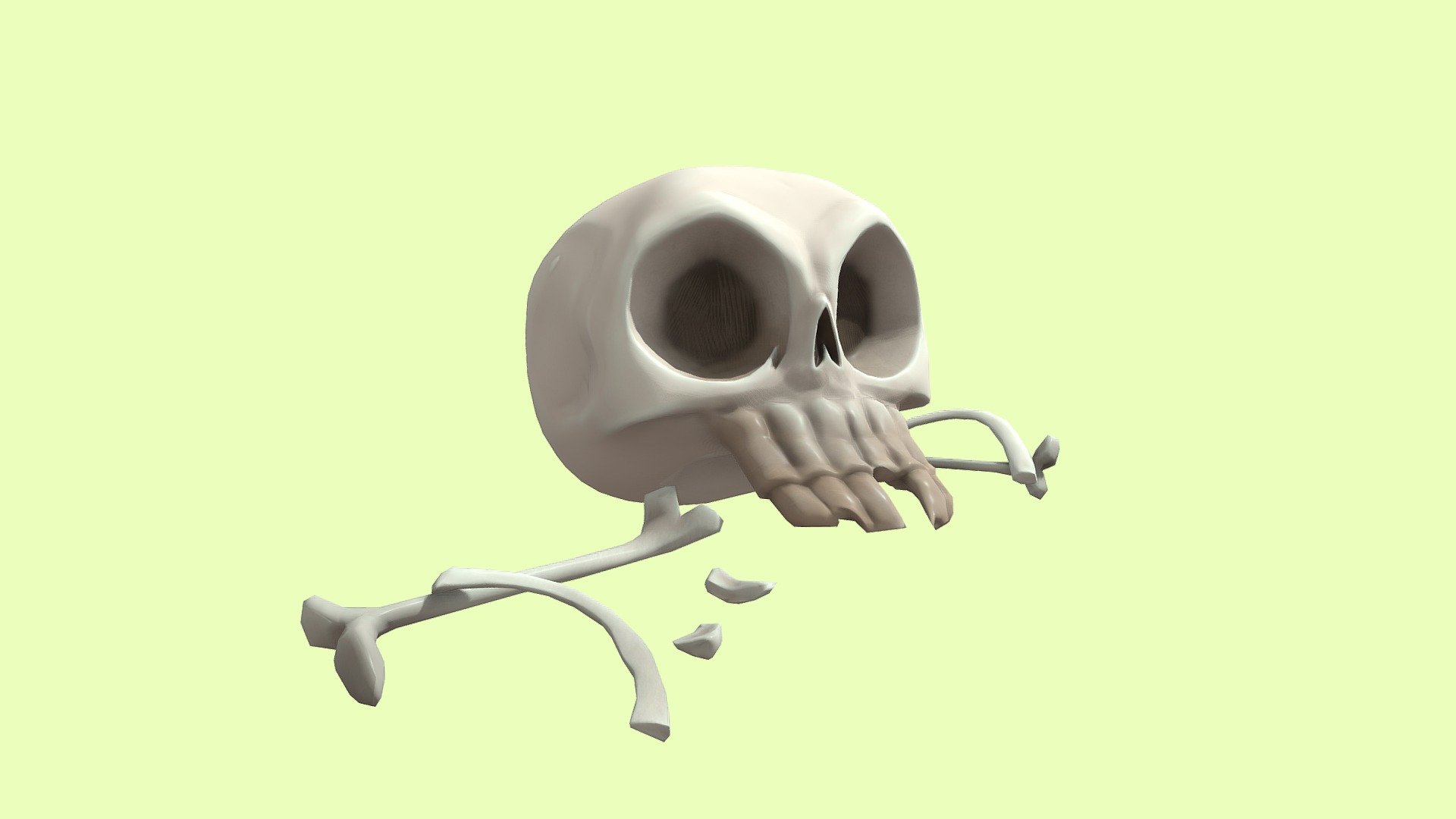 Stylized Skull and Bones Game Prop - 3D model by Haris Prlja ...