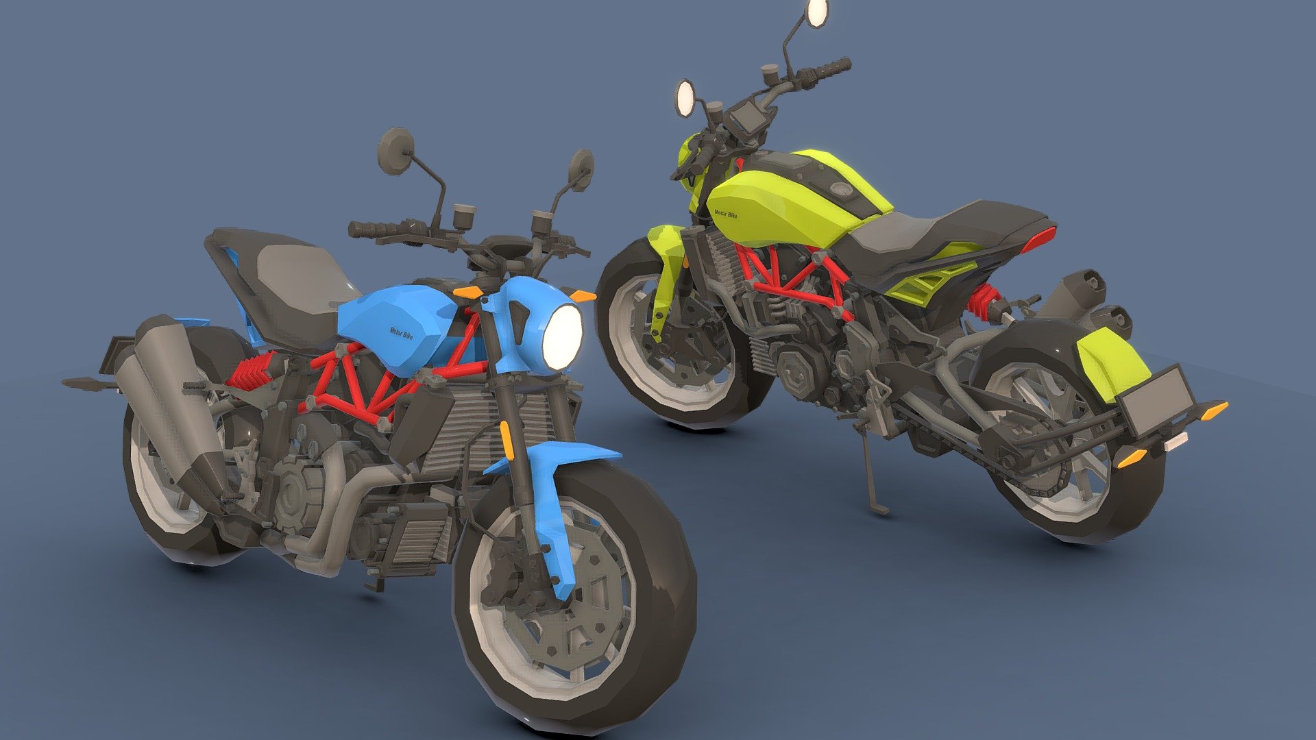Low-Poly Motorcycle # 2 - Download Free 3D model by Sidra (@Sidramax ...