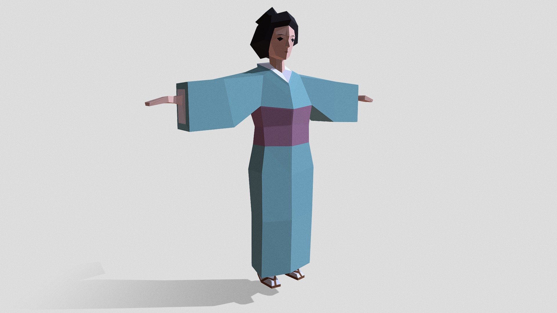 Super Low Poly Samurai Lady - 3D model by owowowsam [9e7cbe8] - Sketchfab