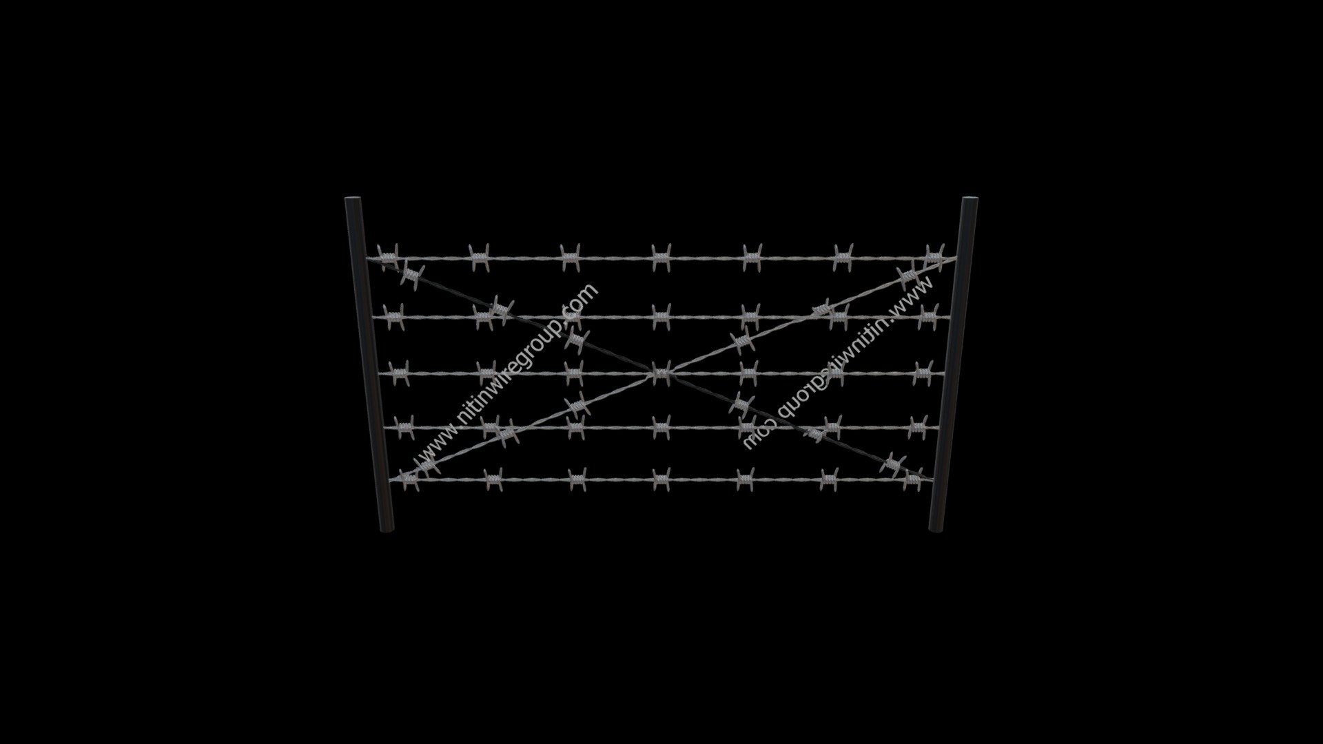BB002 | Barb Wire Fencing with X Variations - 3D model by Nitin Wire ...